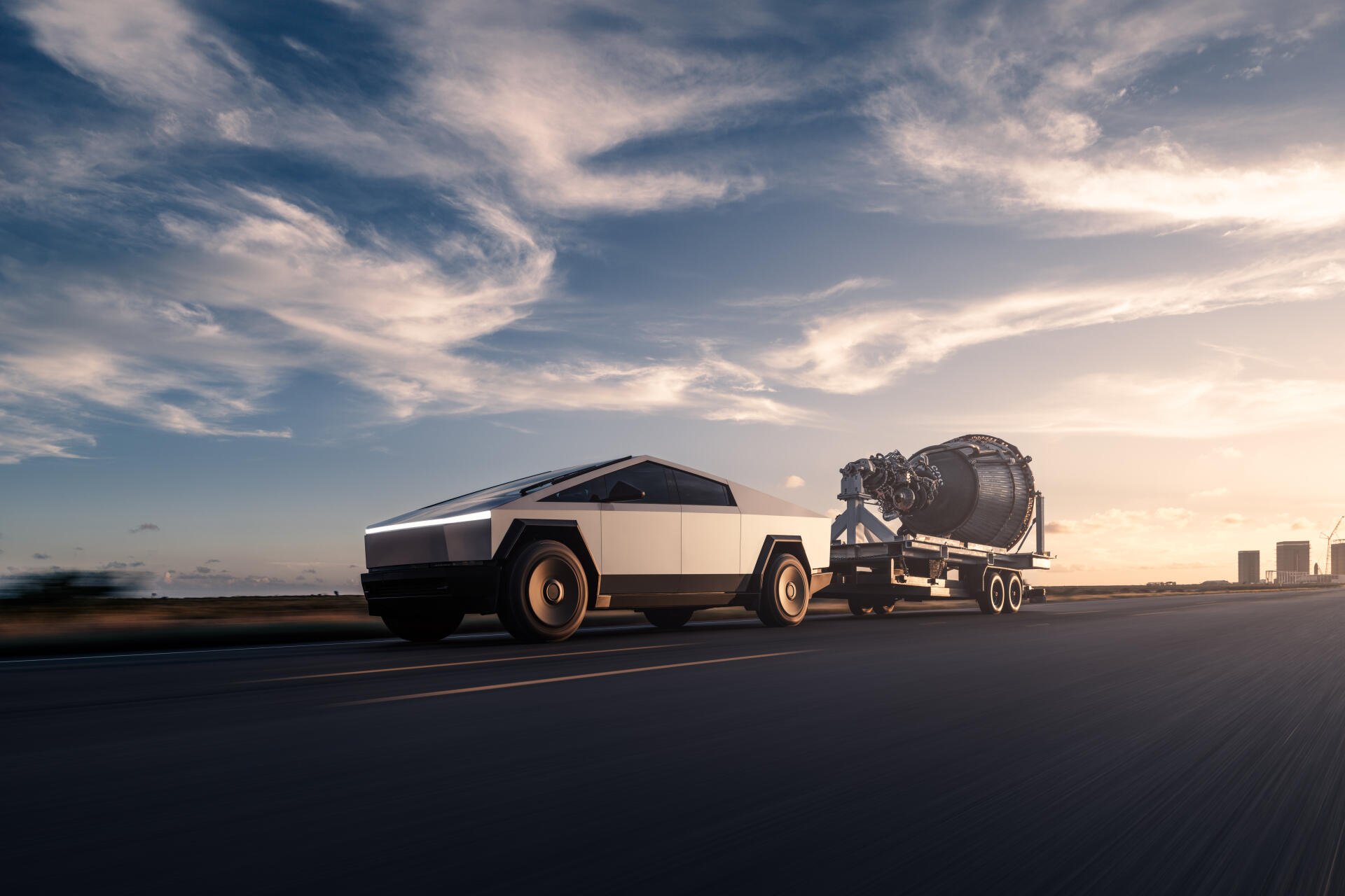 Stunning 8K Ultra HD Wallpaper of the Tesla Cybertruck on the Road