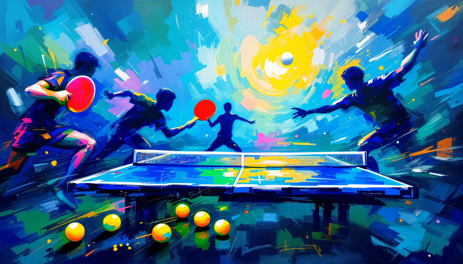 Dynamic Table Tennis Action - 4K Ultra HD Wallpaper by QuantumCurator