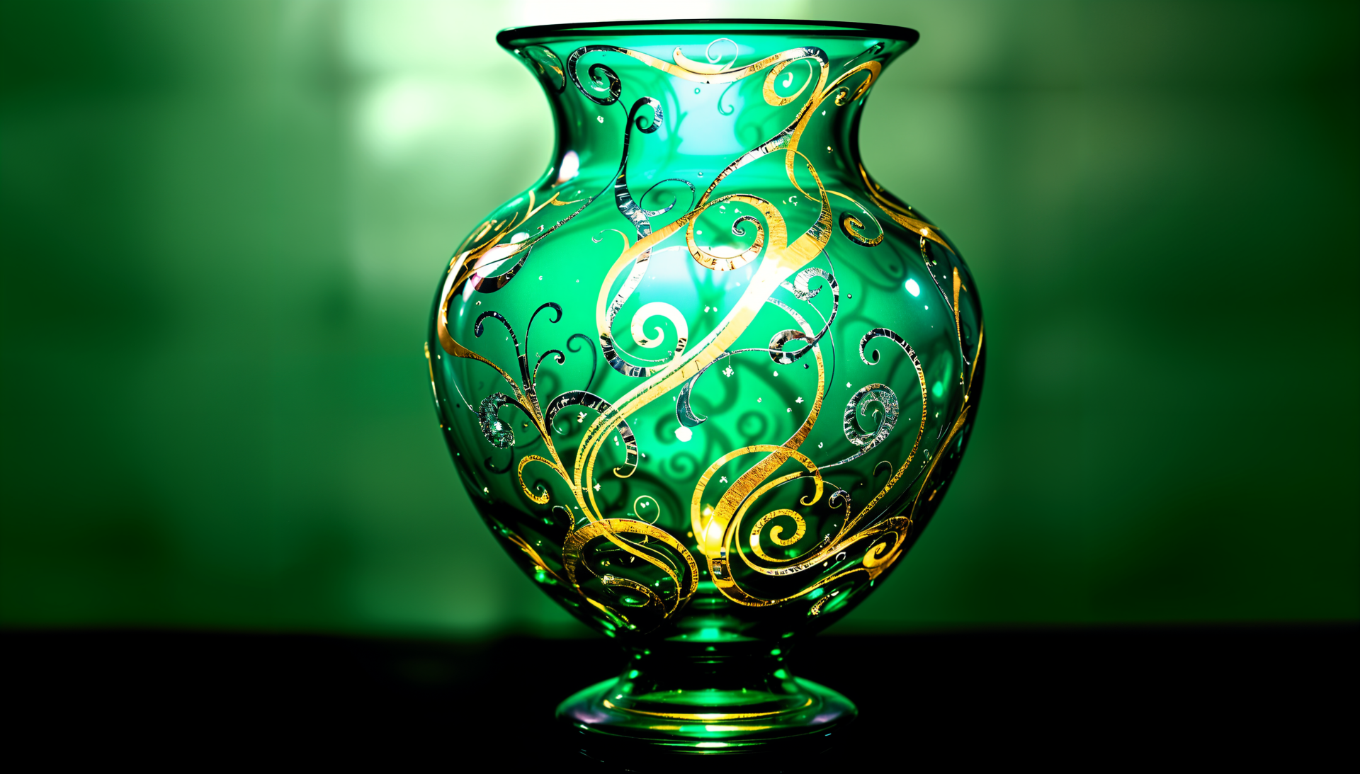 Elegant Green Vase - 4K Ultra HD Wallpaper by QuantumCurator