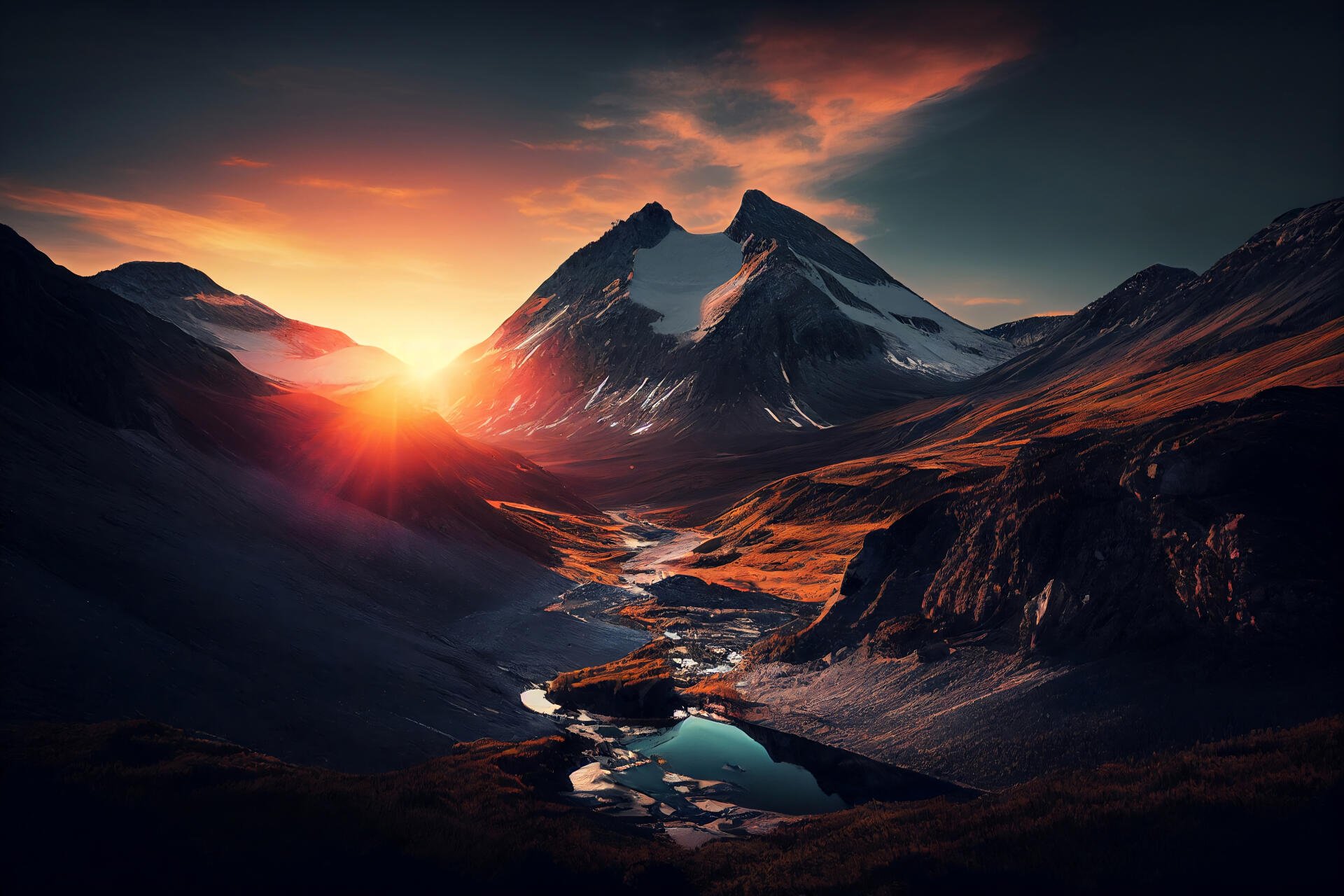 Download Landscape Mountain Sunset 4k Ultra HD Wallpaper | 6000x4000 ...