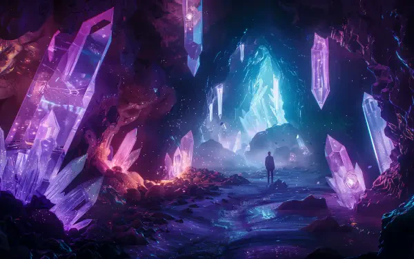 Crystal Cave: A Stunning 4K Ultra HD Wallpaper by QuantumCurator