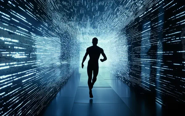 4K Ultra HD Wallpaper: Data Runner in Motion by QuantumCurator