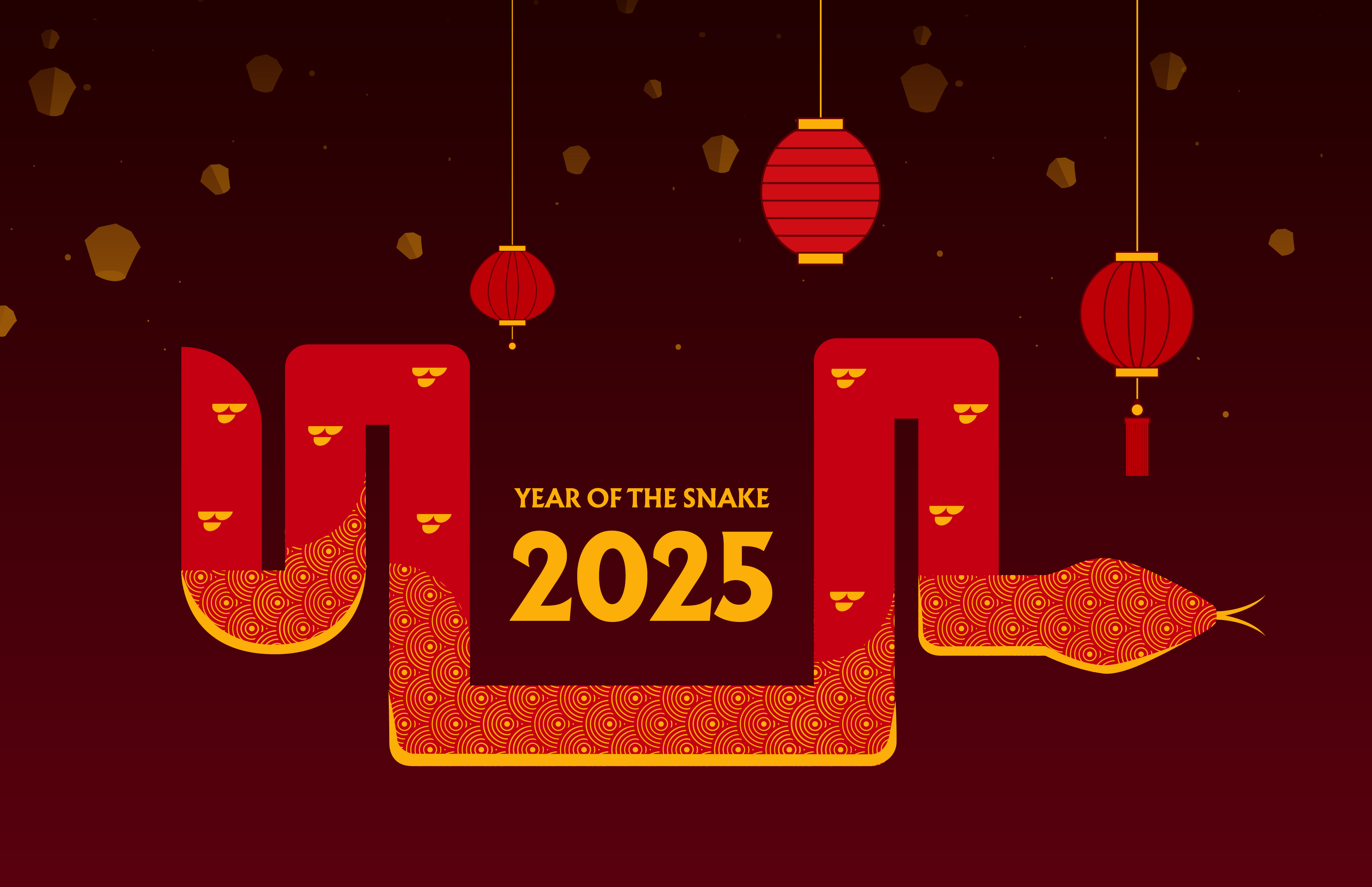 Celebrate the Lunar New Year 2025: Year of the Snake HD Wallpaper