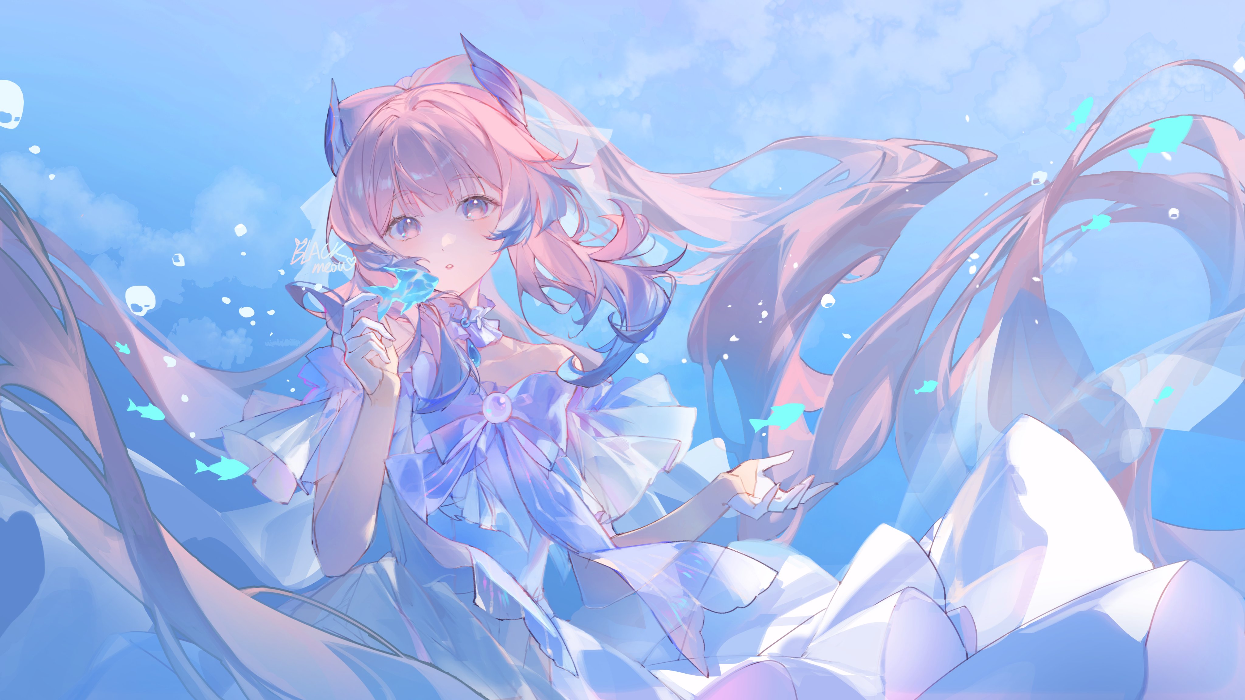 Genshin Impact 4K Ultra HD: Enchanting Sangonomiya Kokomi Wallpaper by BLACKmeow