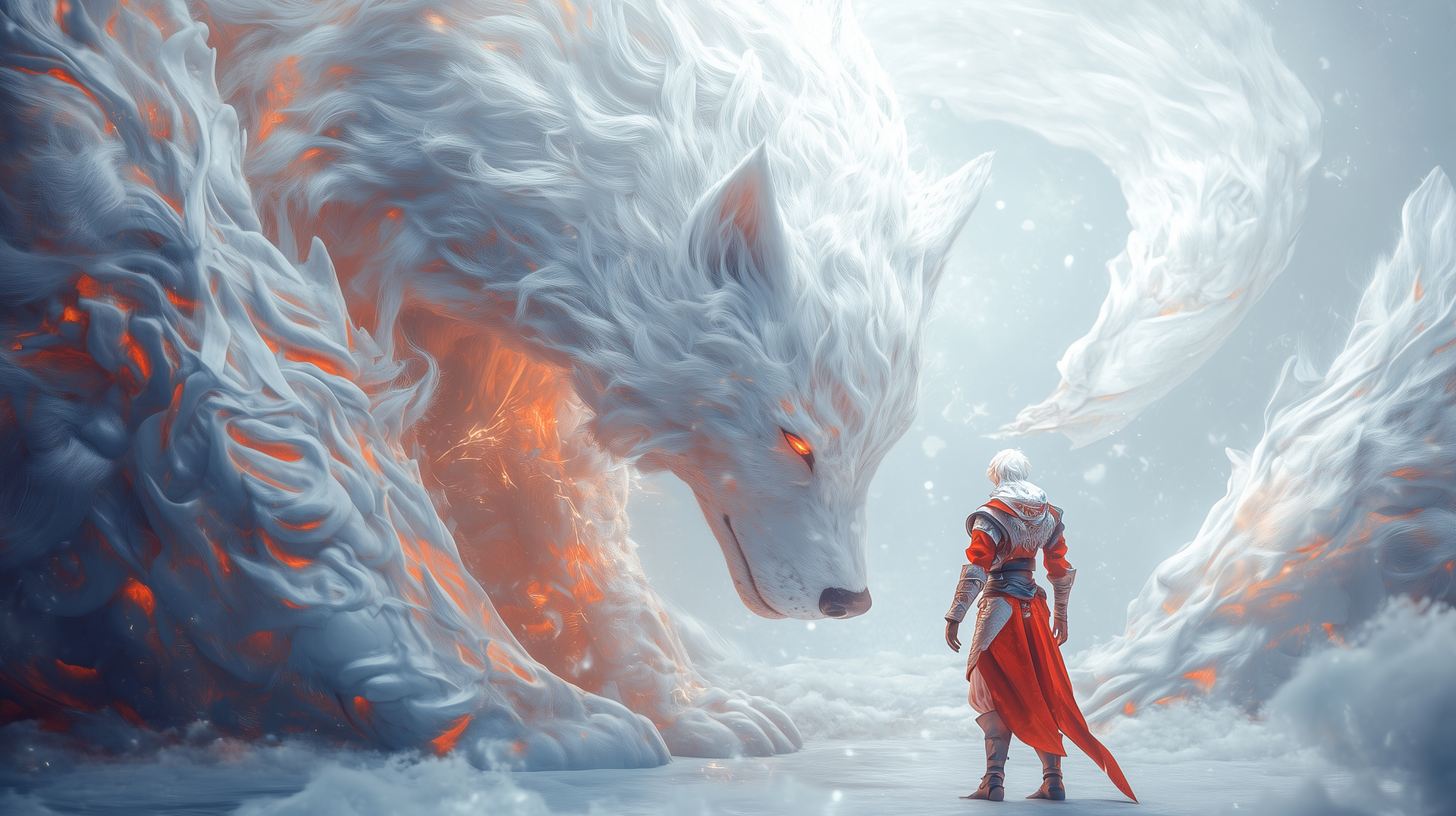 Download Fantasy Surreal Wolf Prince HD Wallpaper by michaldunaj