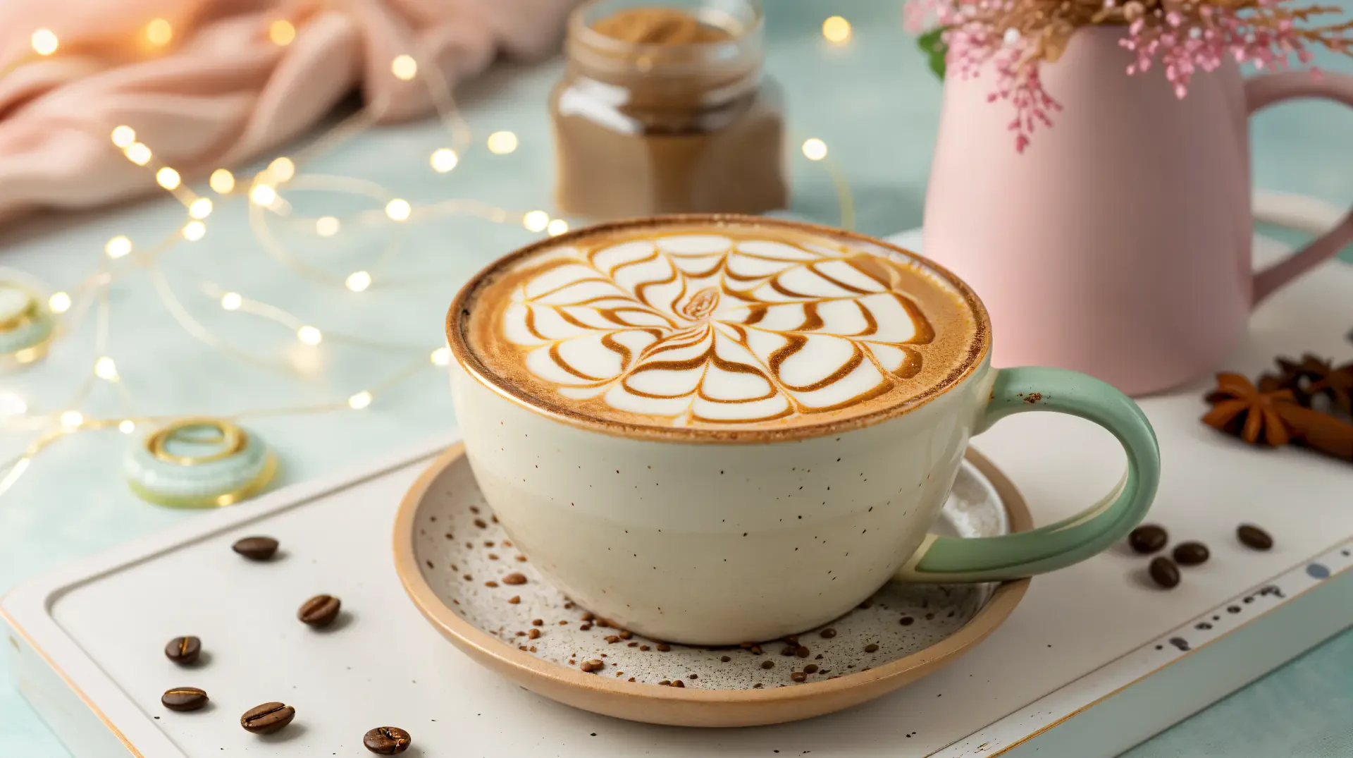 Elegant Latte Art in 4K Ultra HD Wallpaper by QuantumCurator