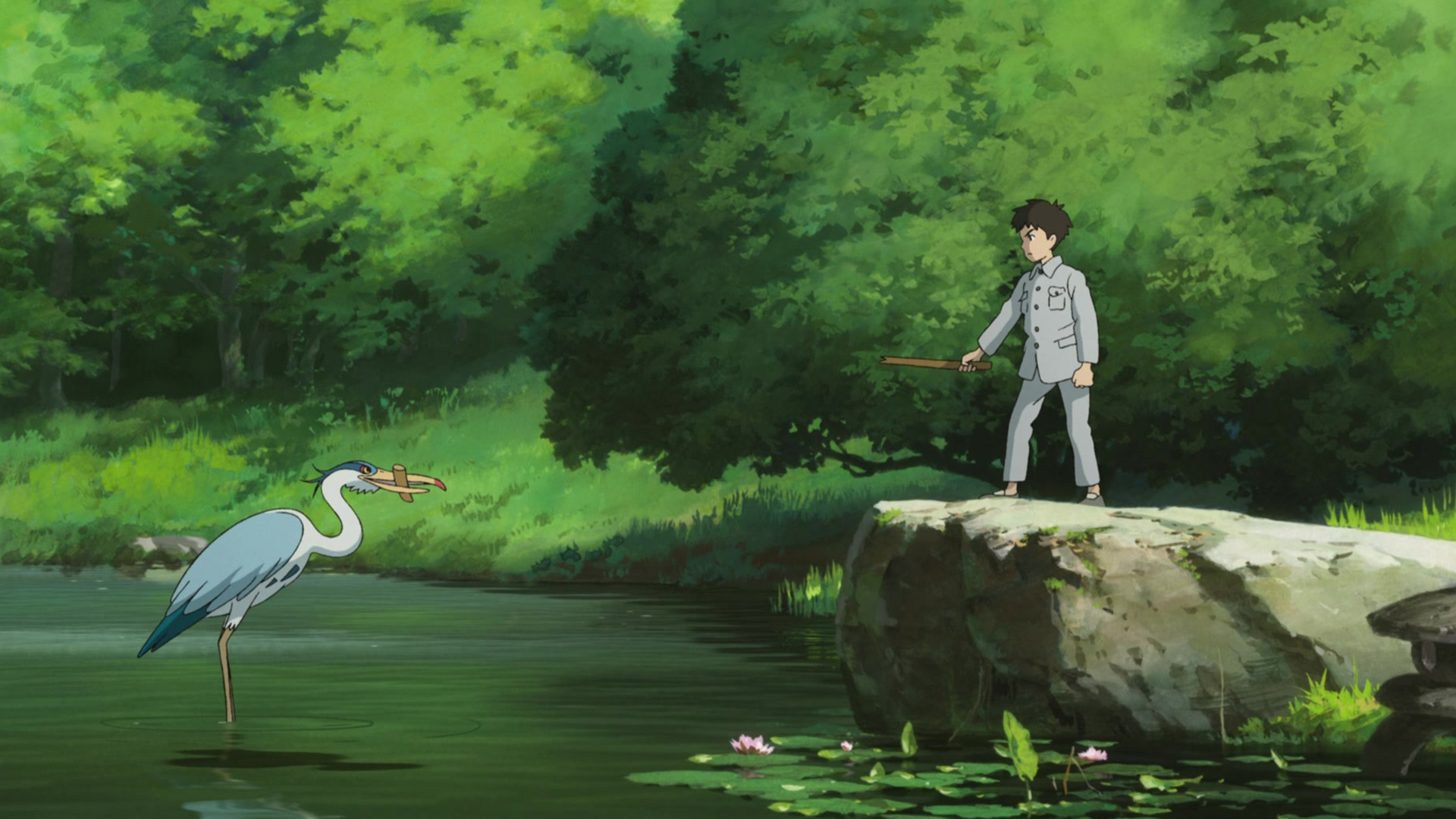 The Boy and the Heron HD Wallpaper | Studio Ghibli Anime Scene