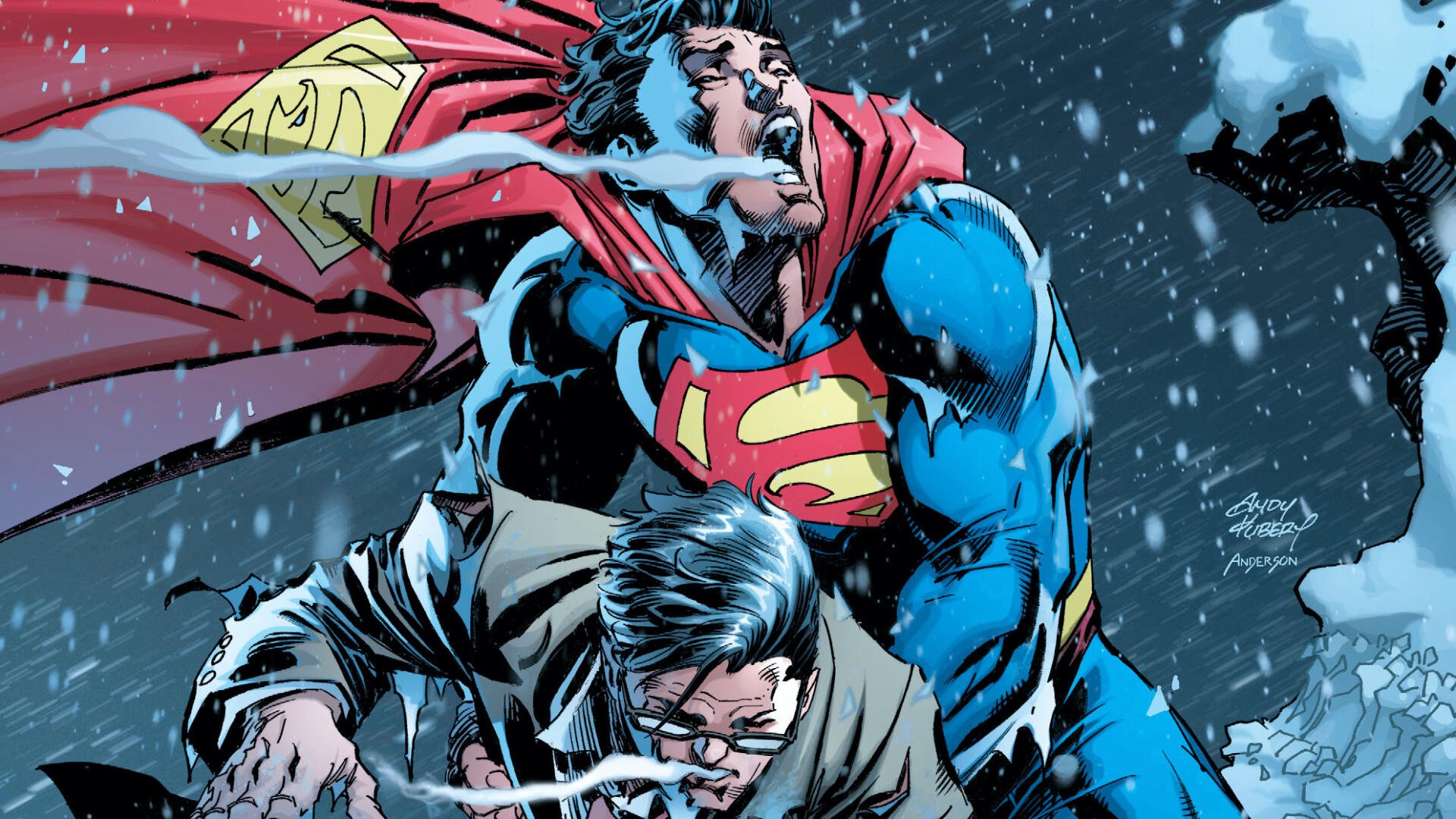 Download Superman: Up In The Sky HD Wallpaper by Andy Kubert