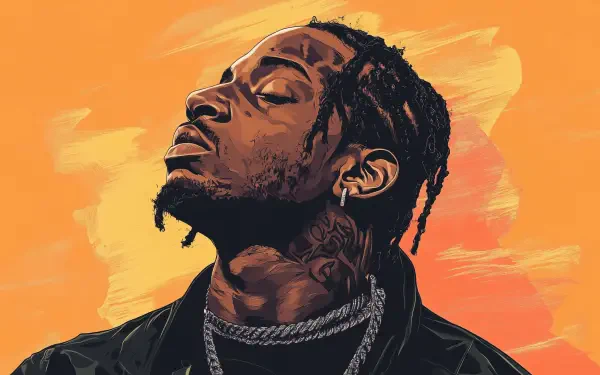 Travis Scott in 4K Ultra HD: Iconic Black & White Vibes