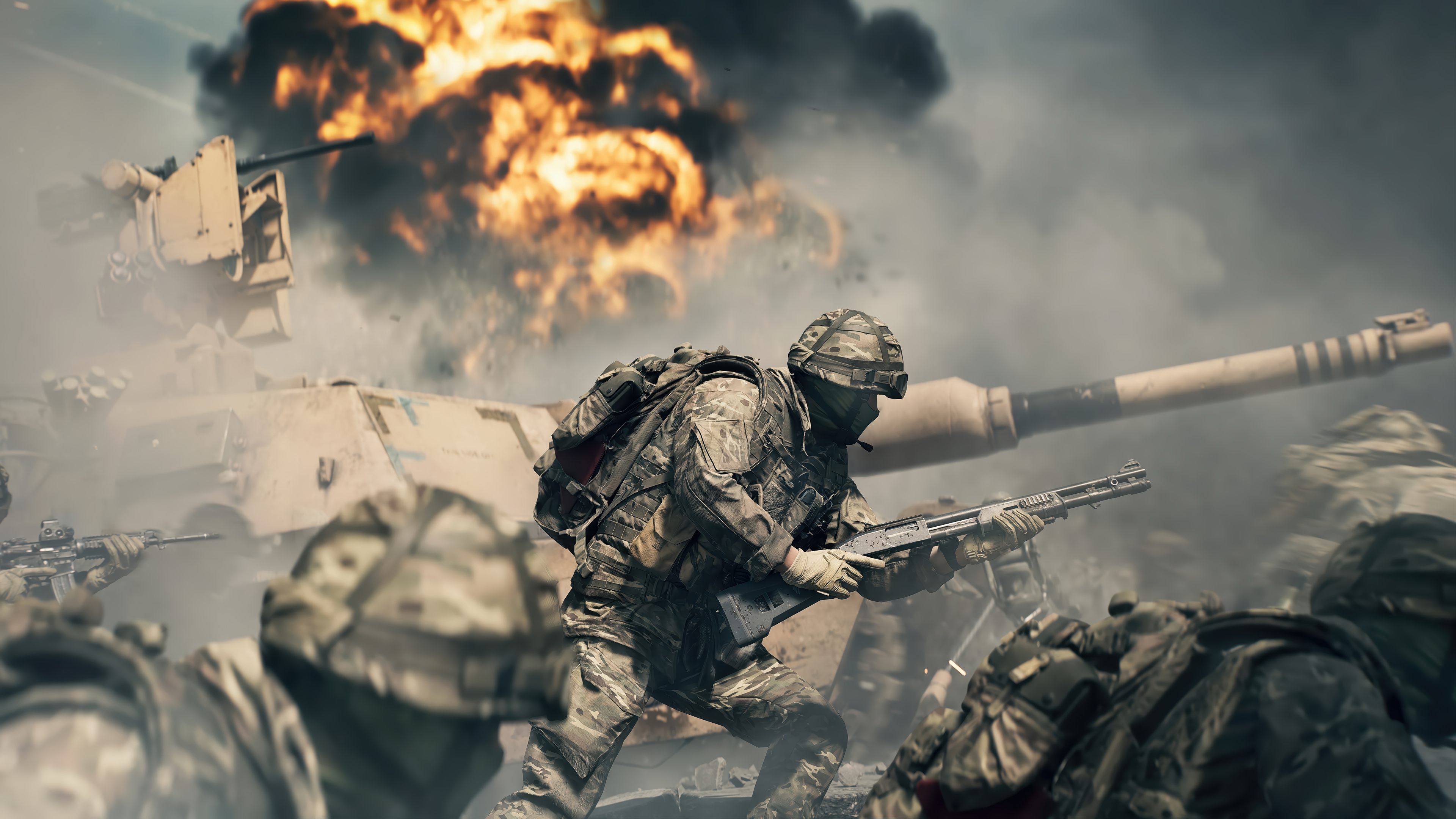 Download Video Game Battlefield 6 Battlefield Explosion Soldier 4k Ultra HD Wallpaper