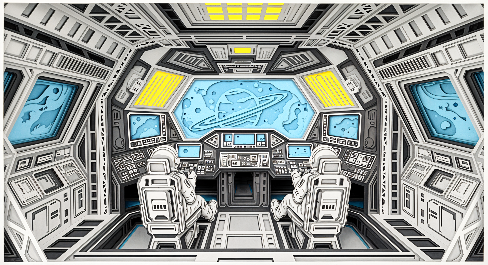 Stellar Command Bridge - 4K Ultra HD Spaceship Interior Wallpaper by ...