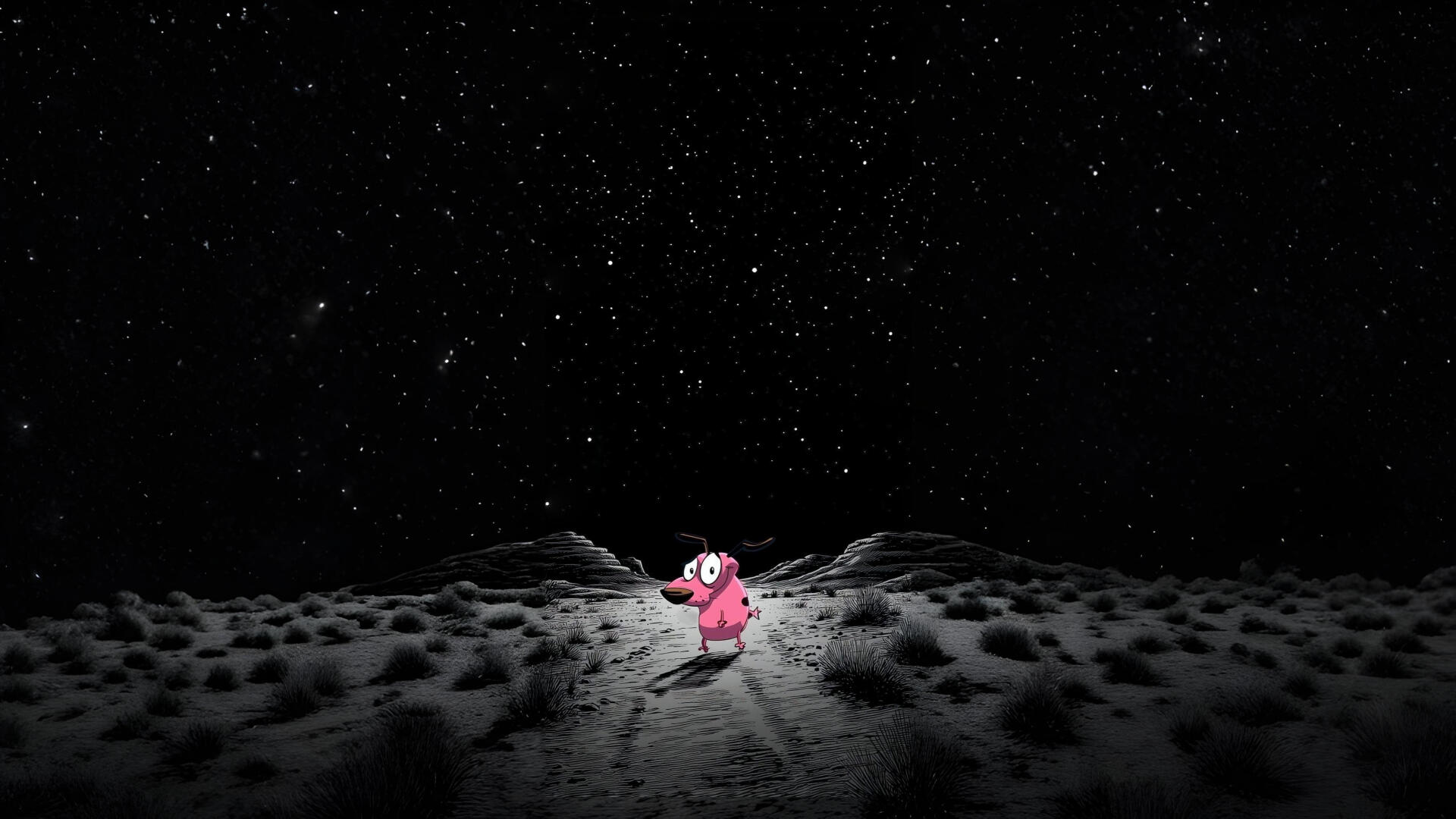 Midnight in Nowhere — Courage the Cowardly Dog HD Wallpaper