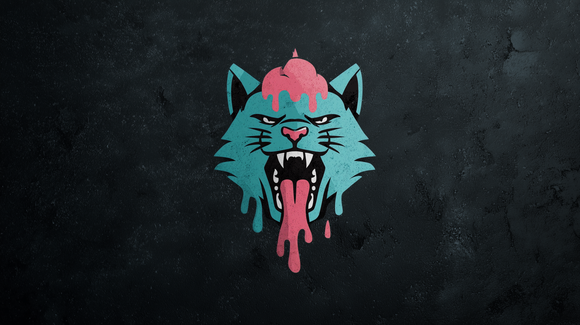 Neon Drip Cat — AI Art Logo HD Wallpaper