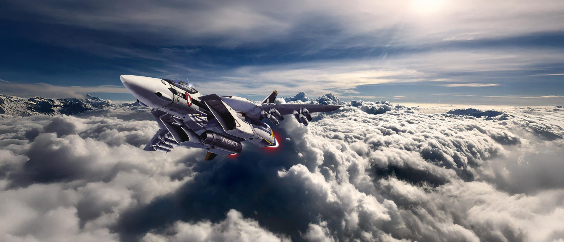 Robotech: Macross Valkyrie Over the Clouds — 4K Ultra HD Wallpaper
