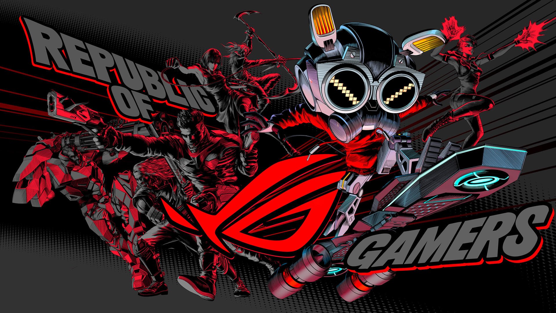 Download Video Game Asus ROG Republic Of Gamers Gaming Art Red And Black HD Wallpaper