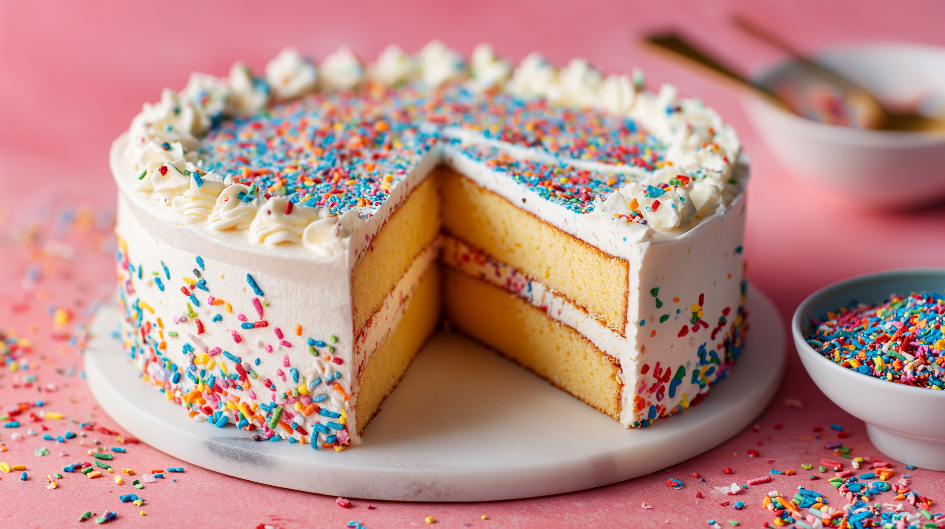 4K Sprinkle Cake Wallpaper — Sweet Dessert Delight by robokoboto