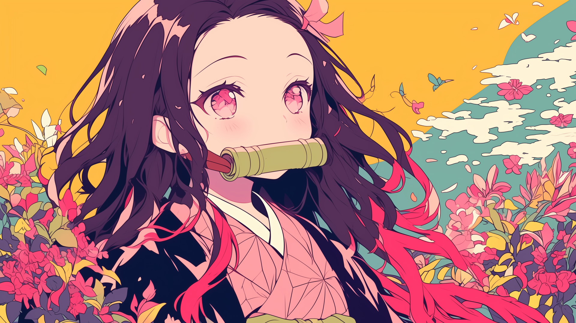 Nezuko Kamado — Demon Slayer 2K Quad HD AI Anime Wallpaper | 2912x1632 ...