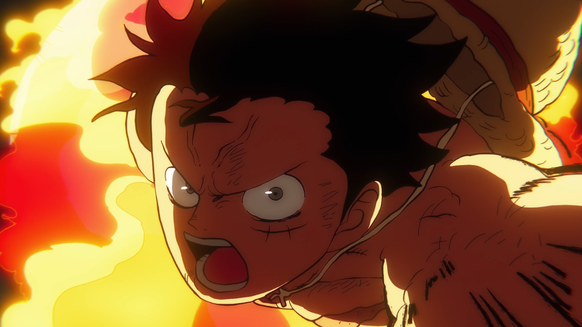 Monkey D. Luffy — Flame Charge (HD One Piece Wallpaper)