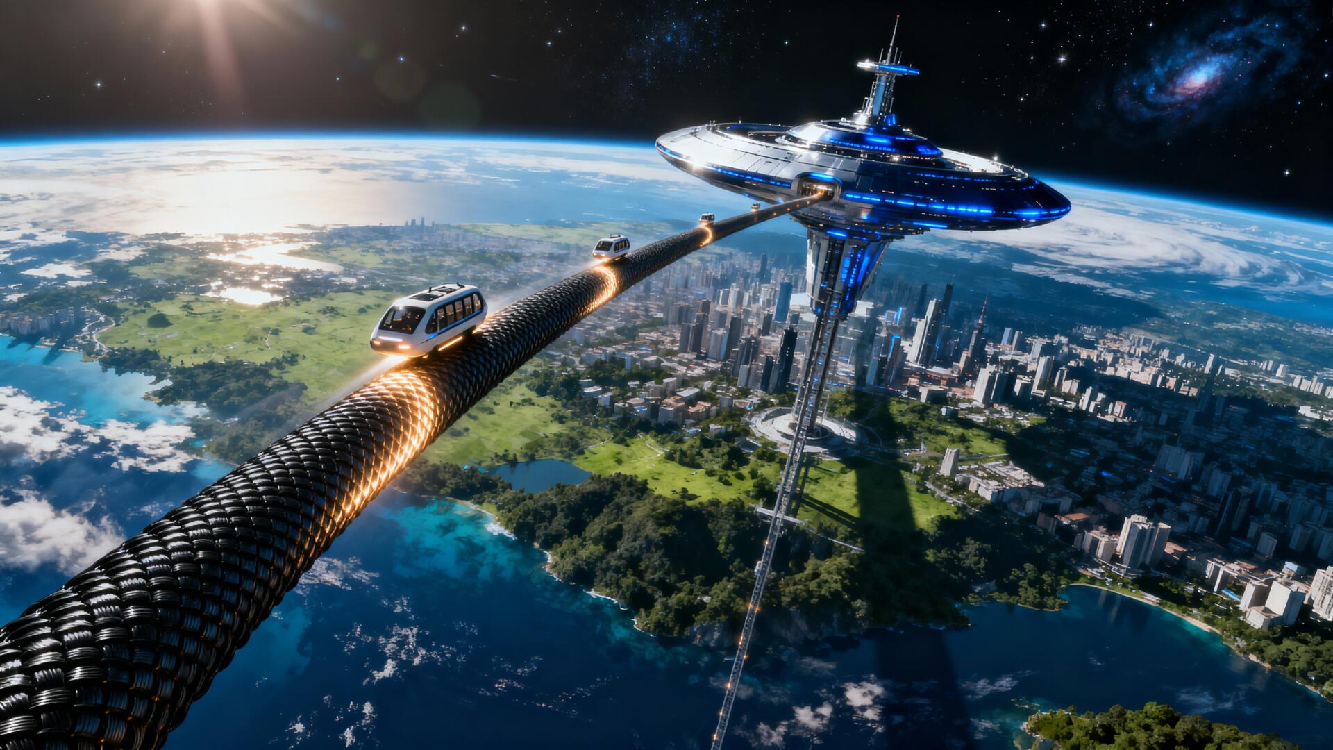 Orbital Ascent — 4K Sci‑Fi Space Elevator by robokoboto