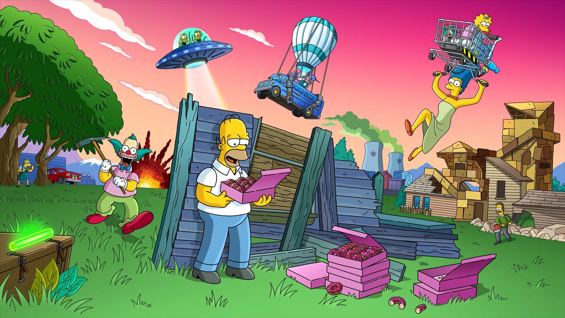 Springfield Royale: Fortnite x The Simpsons HD Wallpaper