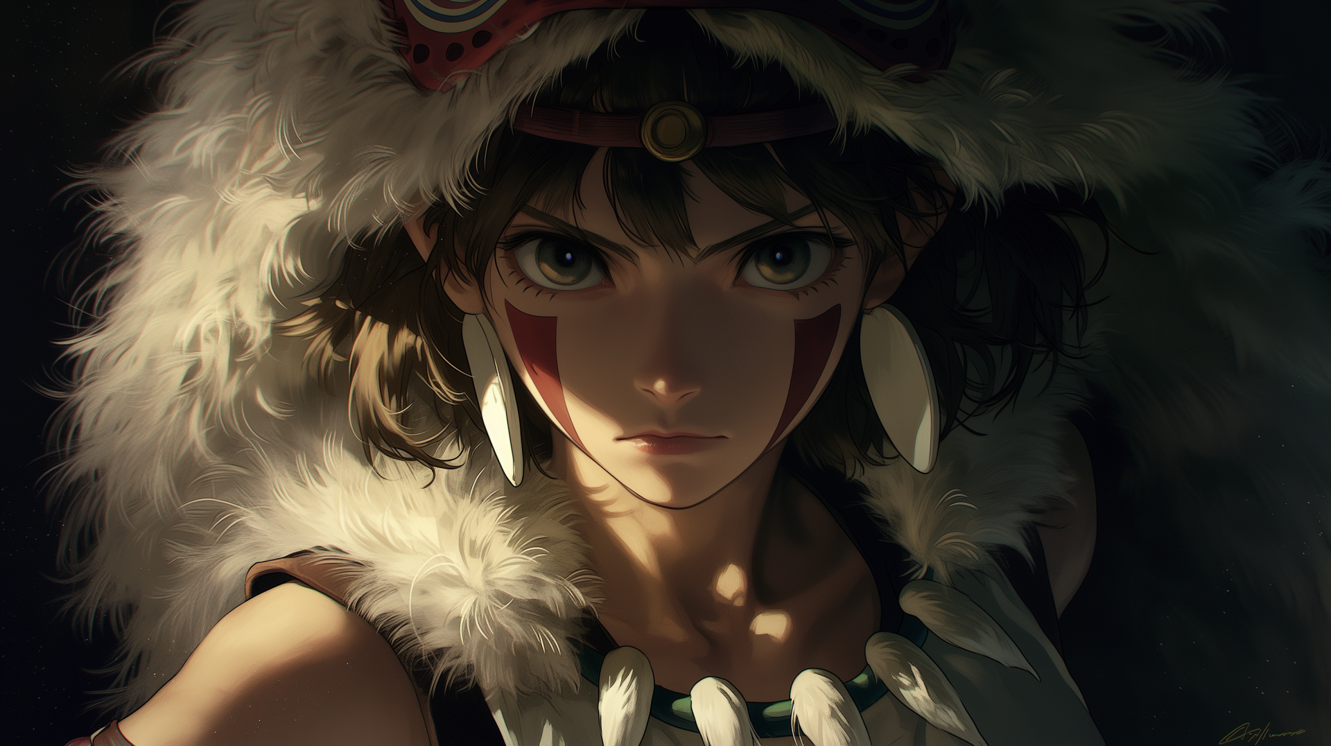Download Studio Ghibli AI Art Anime Mononoke HD Wallpaper