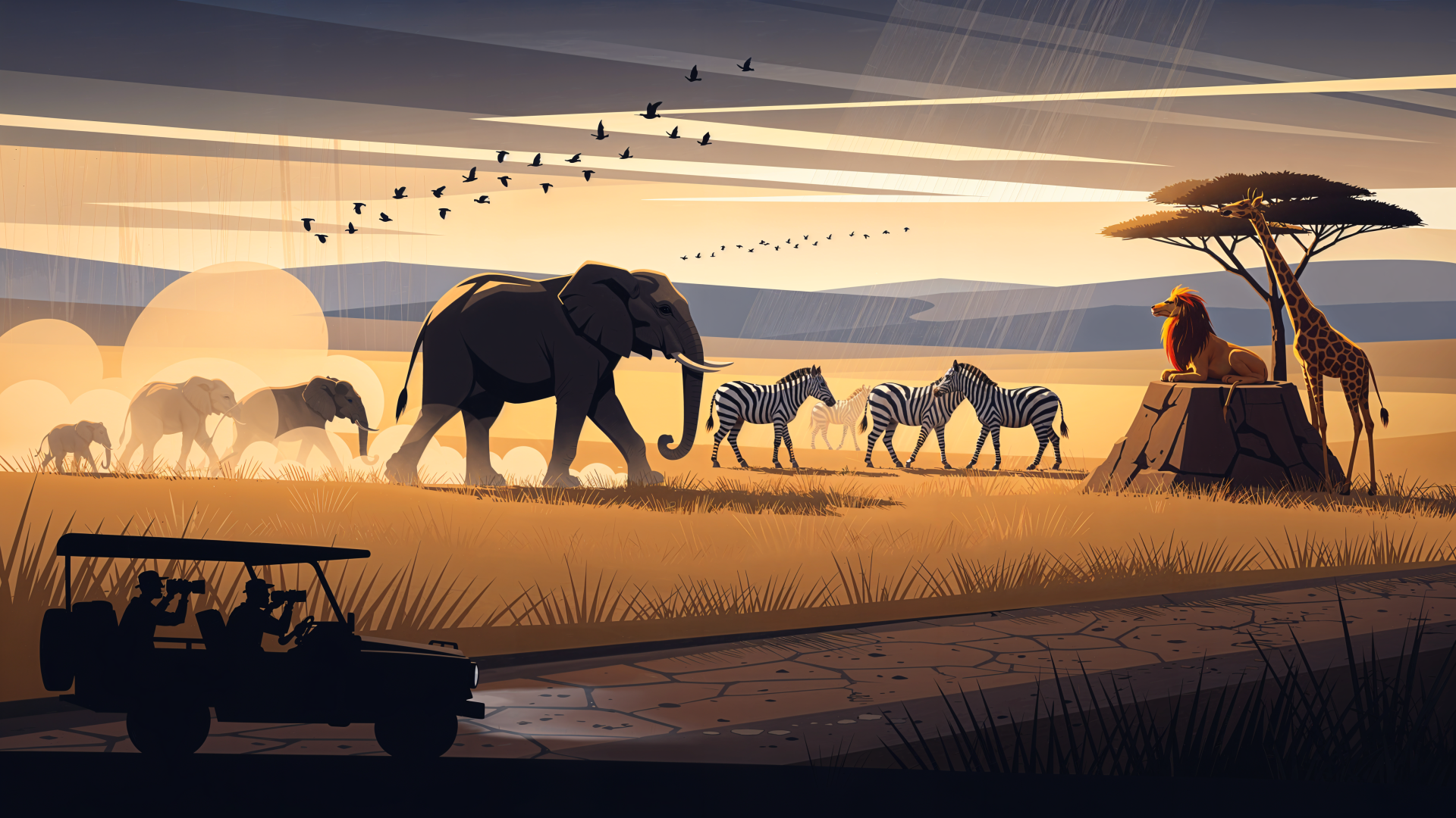 Savannah Dawn: 4K Safari Ultra HD Wallpaper by QuantumCurator
