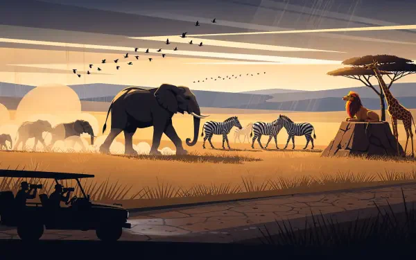 Savannah Dawn: 4K Safari Ultra HD Wallpaper by QuantumCurator