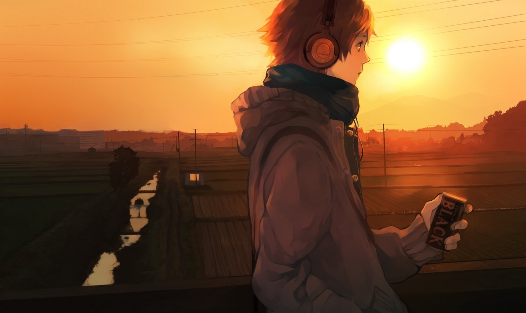Persona 4 HD Wallpaper: Sunset Vibes in Inaba