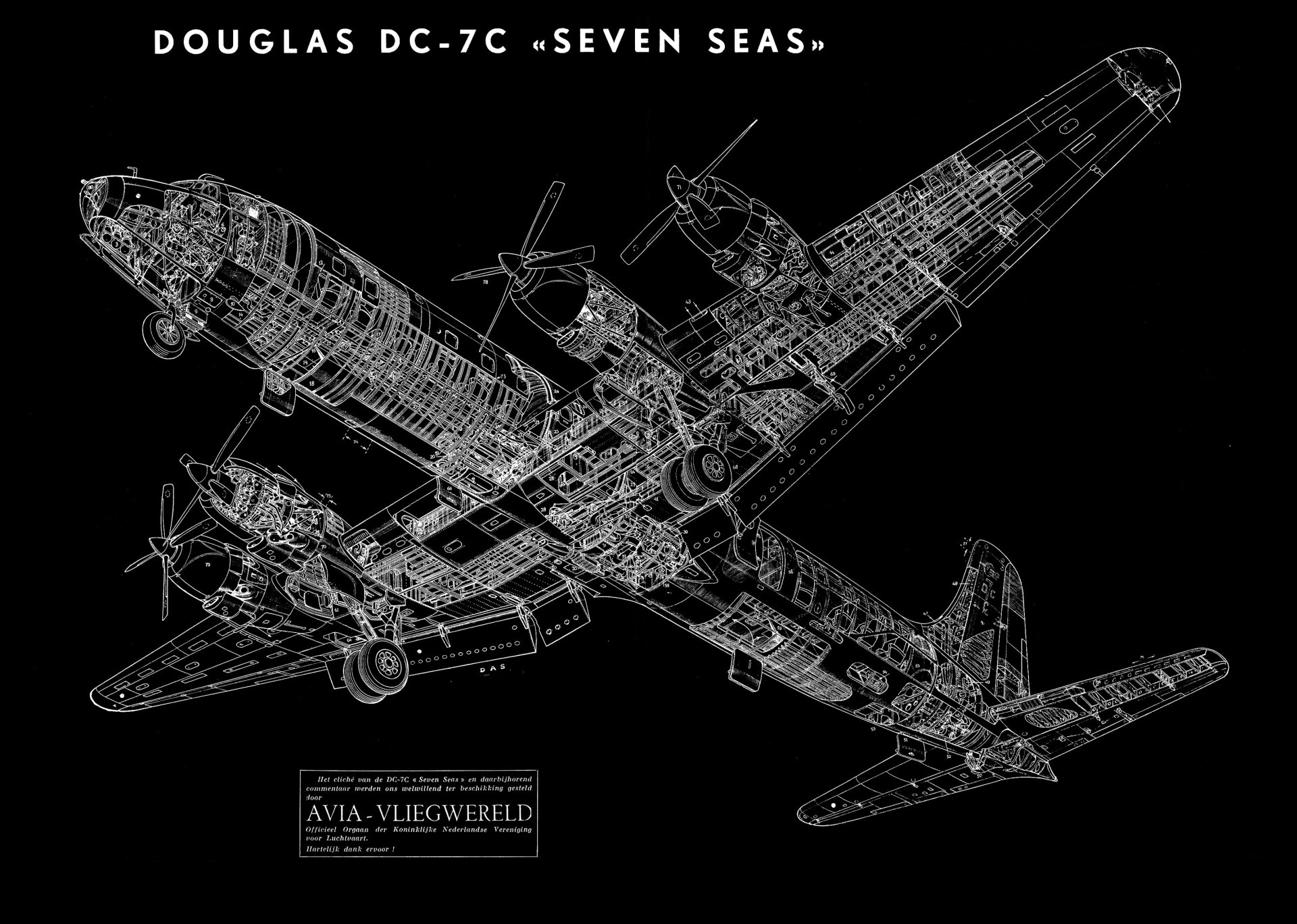 Download Douglas DC-7 Military Schematic HD Wallpaper