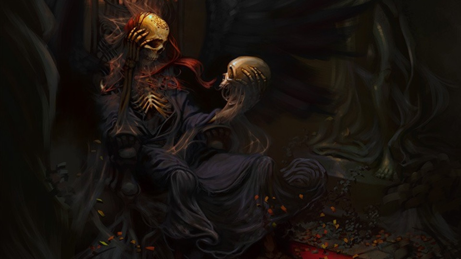 Dark Skull Majesty: An Enigmatic HD Wallpaper | 1920x1080 | Wallpaper Abyss