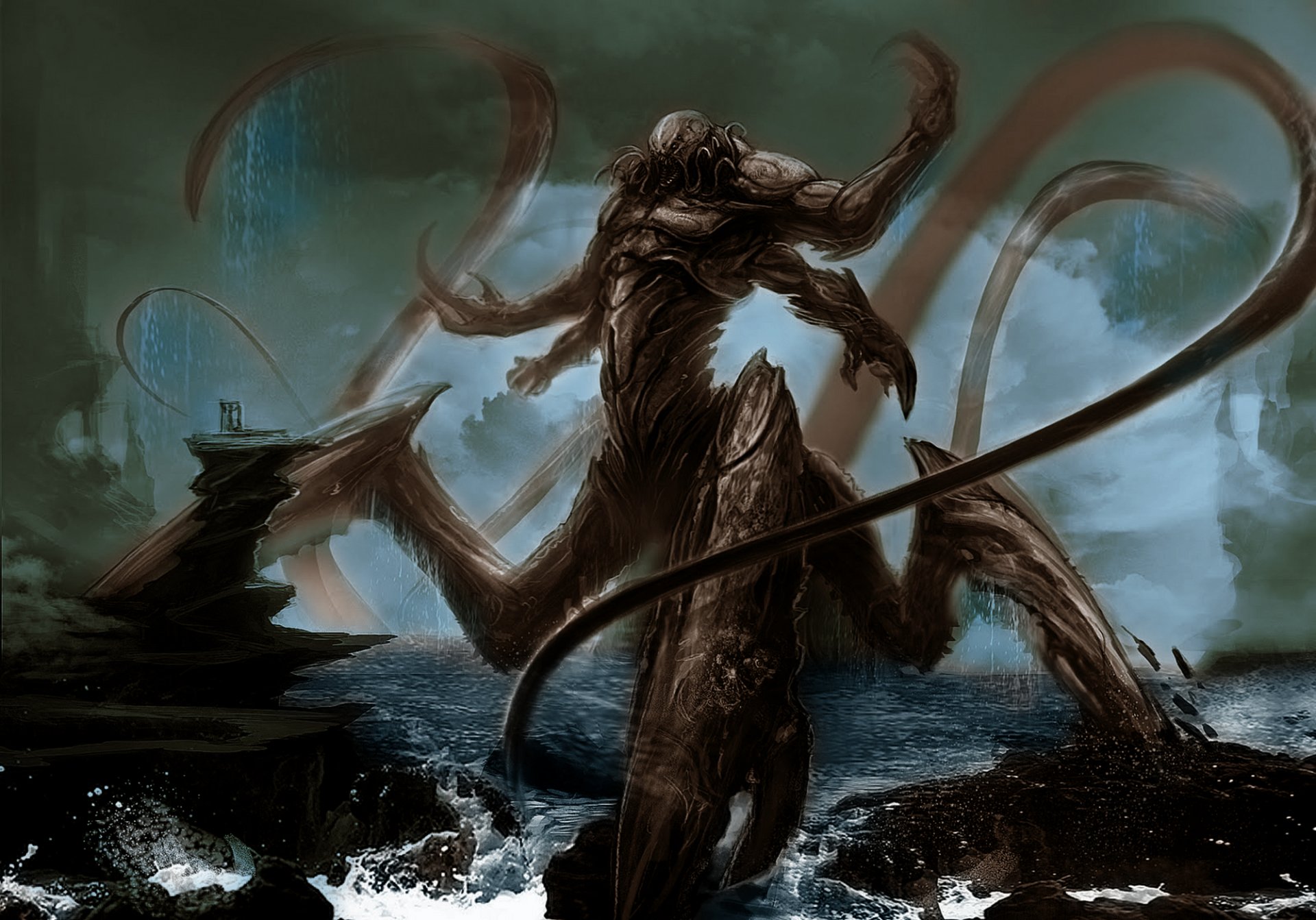 Kraken Awakening: HD Fantasy Wallpaper Adventure by Jerad S Marantz