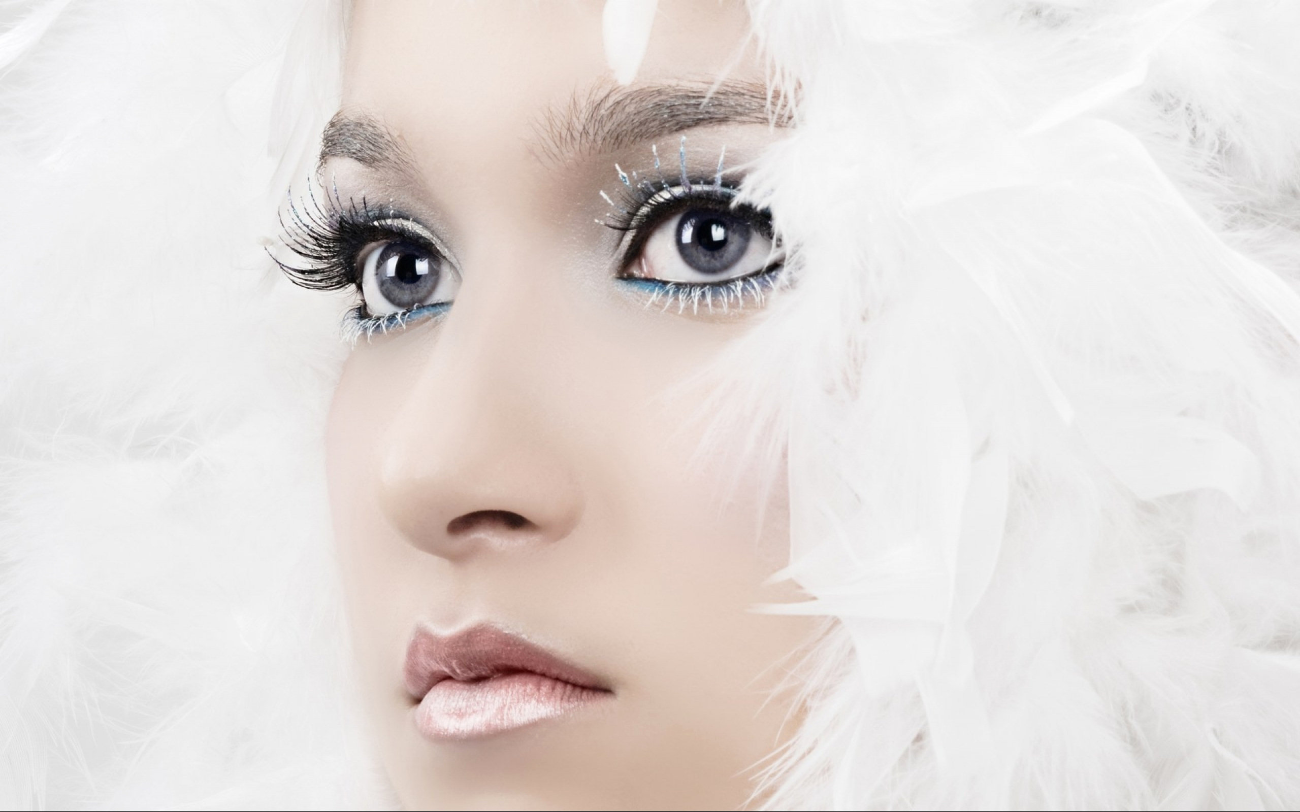 Ethereal Woman’s Face HD Wallpaper – Pure Elegance Close-Up