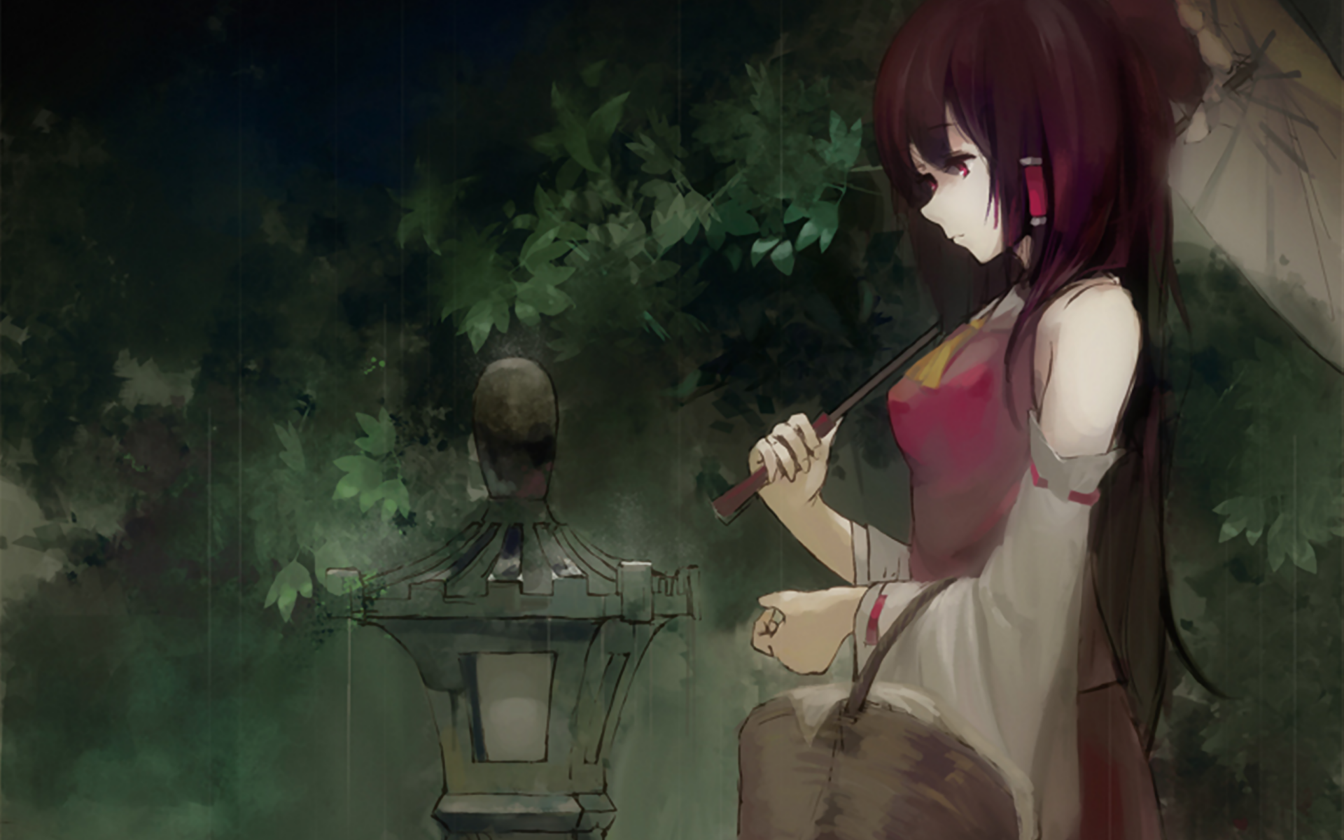 Reimu Hakurei: Enchanting Touhou HD Wallpaper Scene | 1920x1200 ...