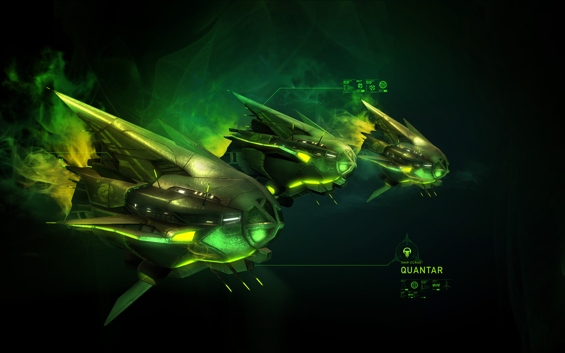 Abstract 3D Green Ships HD CGI Wallpaper