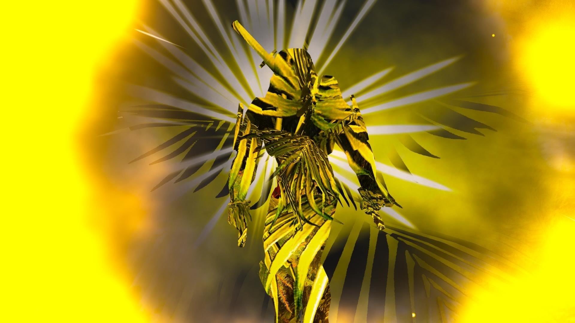 Download Samurai Abstract Yellow HD Wallpaper