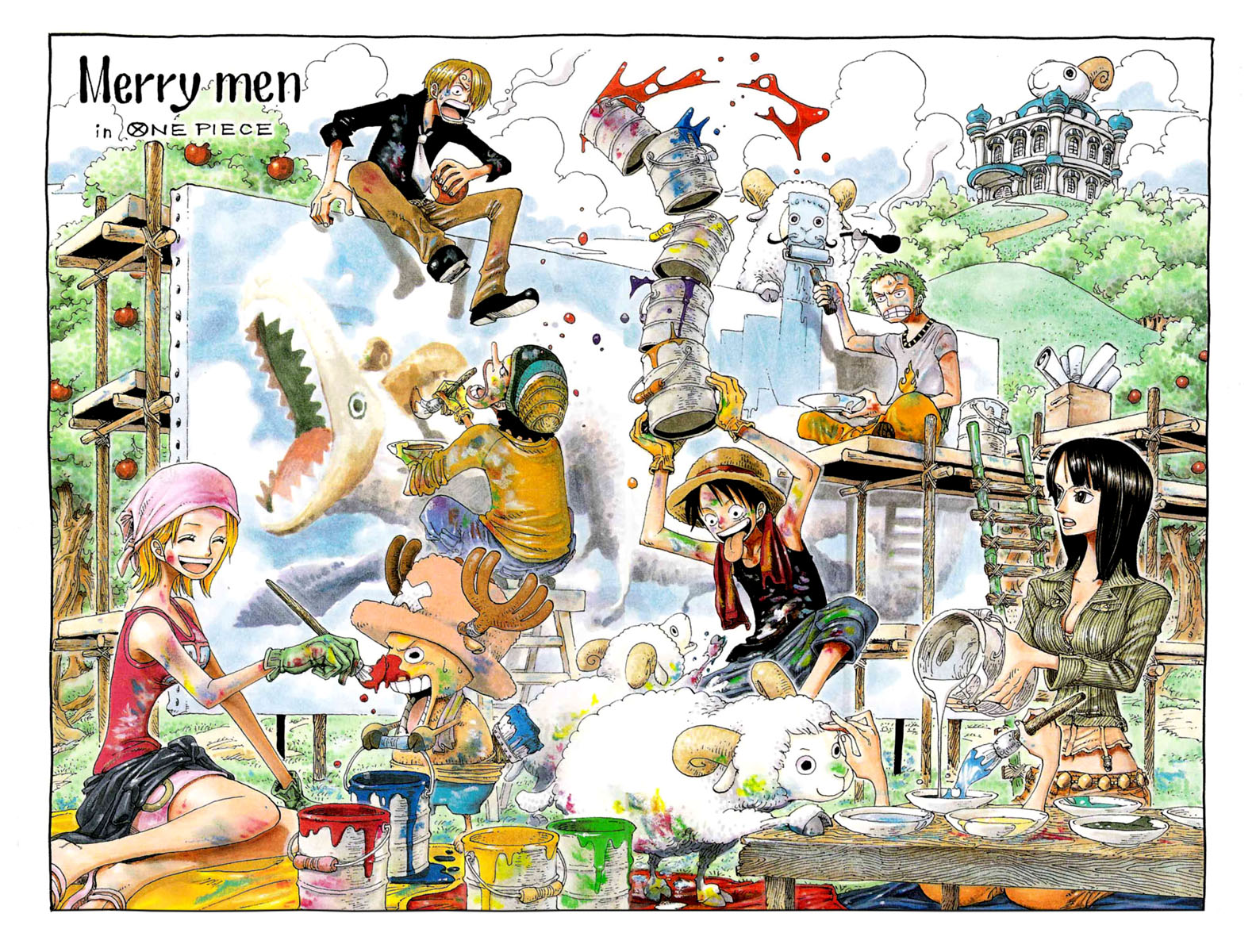 One Piece Adventure: HD Wallpaper of the Merry Crew