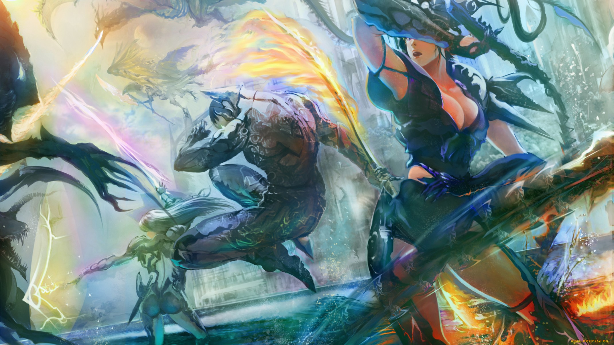 Download Fantasy Battle HD Wallpaper by THEZENTLION
