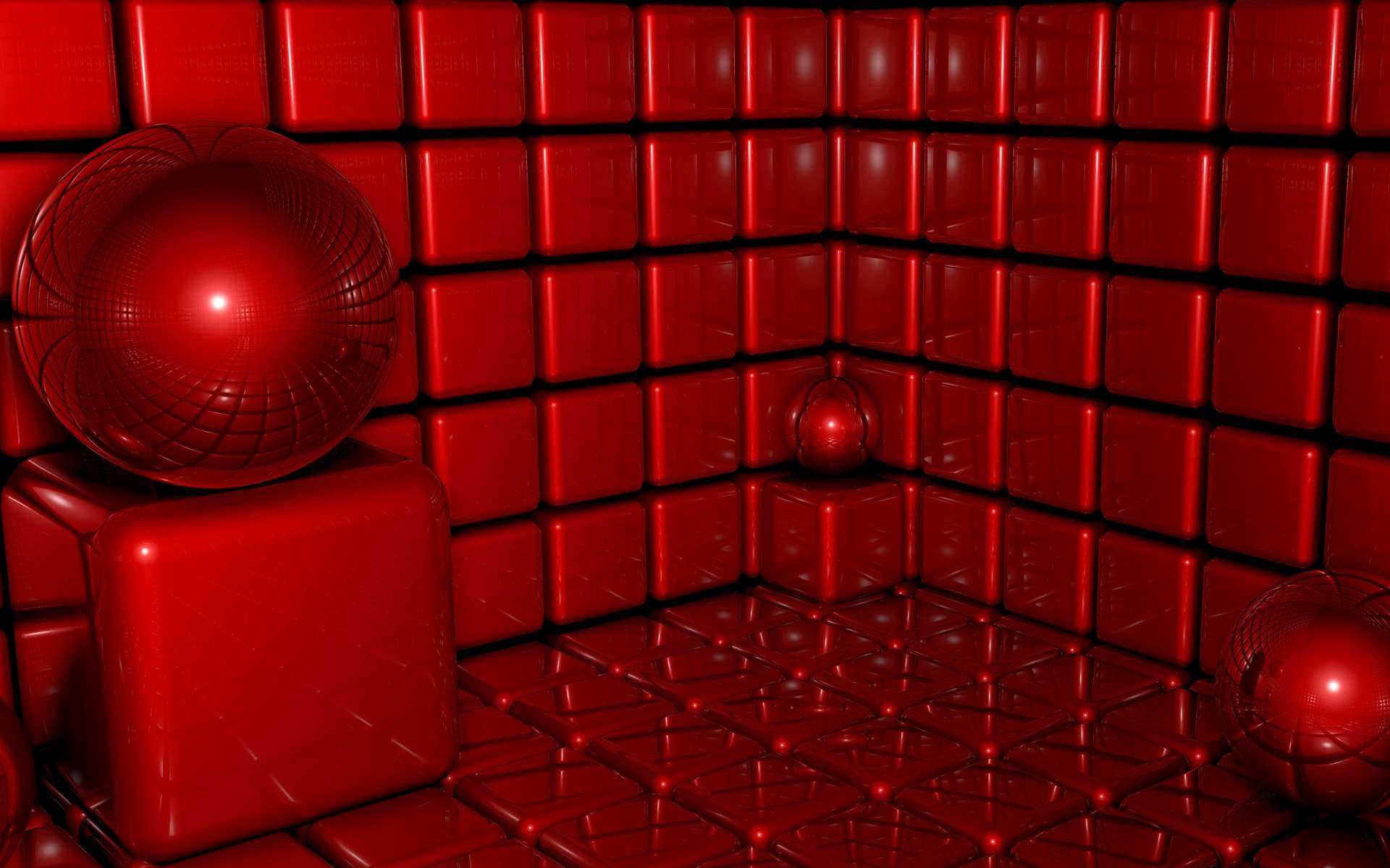 Red Sphere Abstract: Stunning 3D HD Wallpaper
