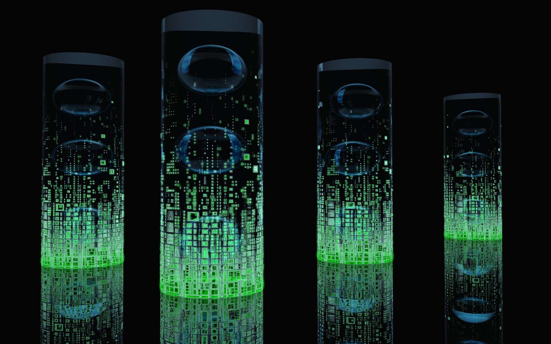 Artistic Digital Matrix: HD Futuristic Code Columns
