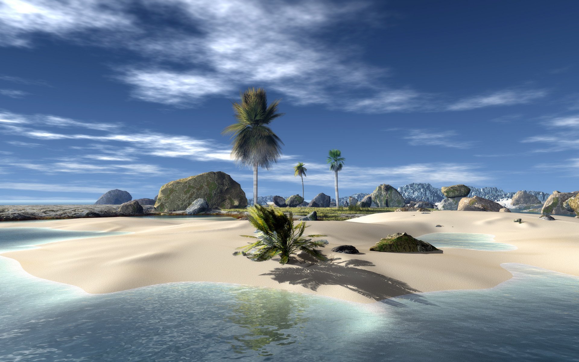 Serene Artistic Beachscape HD Wallpaper | 1920x1200 | Wallpaper Abyss