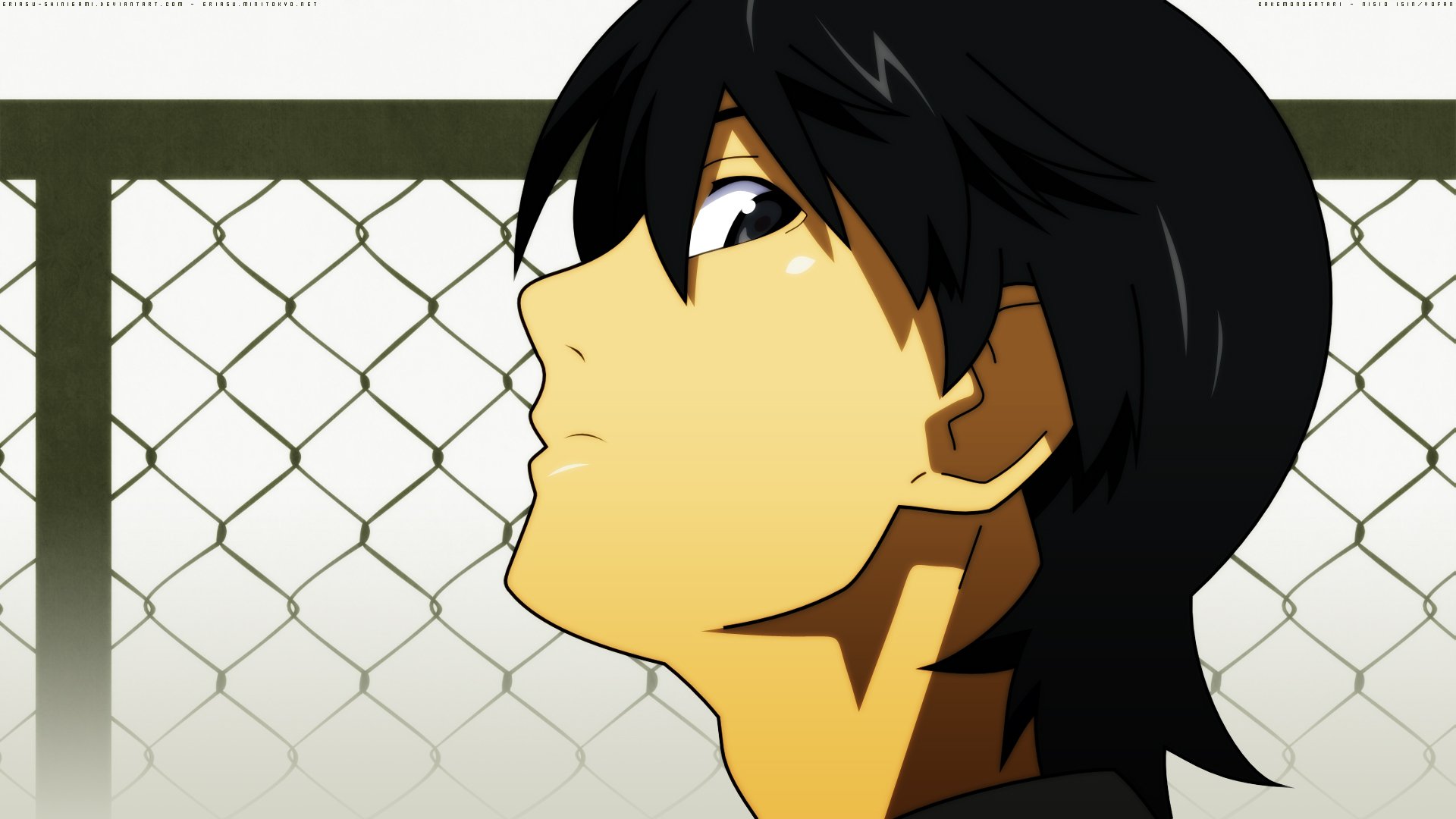 Koyomi Araragi HD Wallpaper | Monogatari Series Black Hair Anime ...