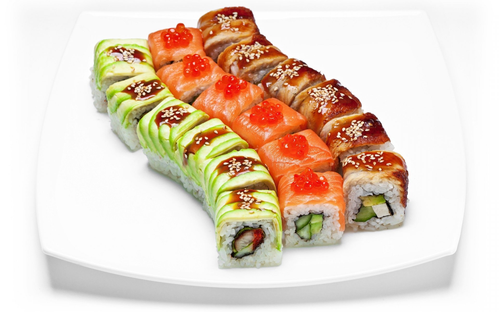 Exquisite Sushi Trio HD Wallpaper – Fresh & Delicious Japanese Delight ...