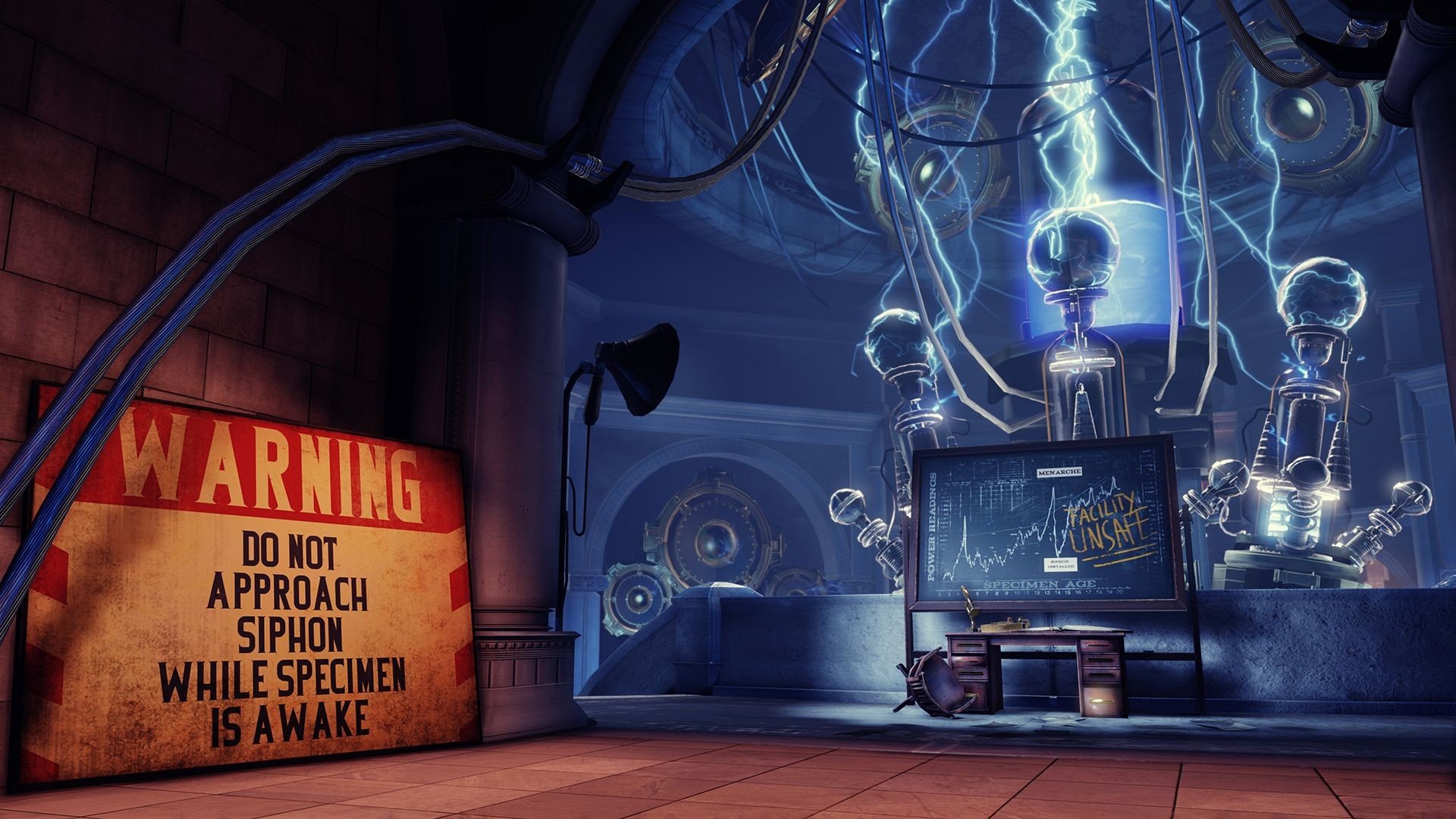 Bioshock Infinite Sci-Fi Laboratory Warning HD Wallpaper