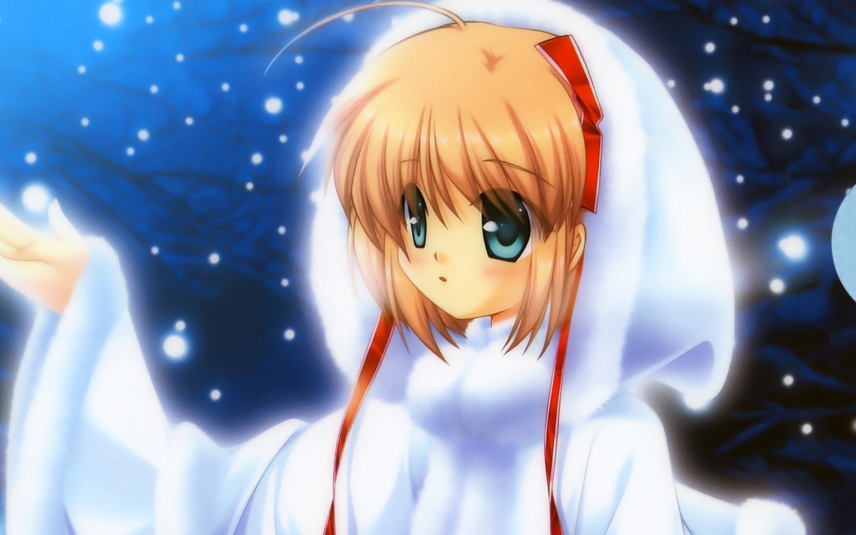 Little Busters! - Moonlit Snowfall HD Wallpaper
