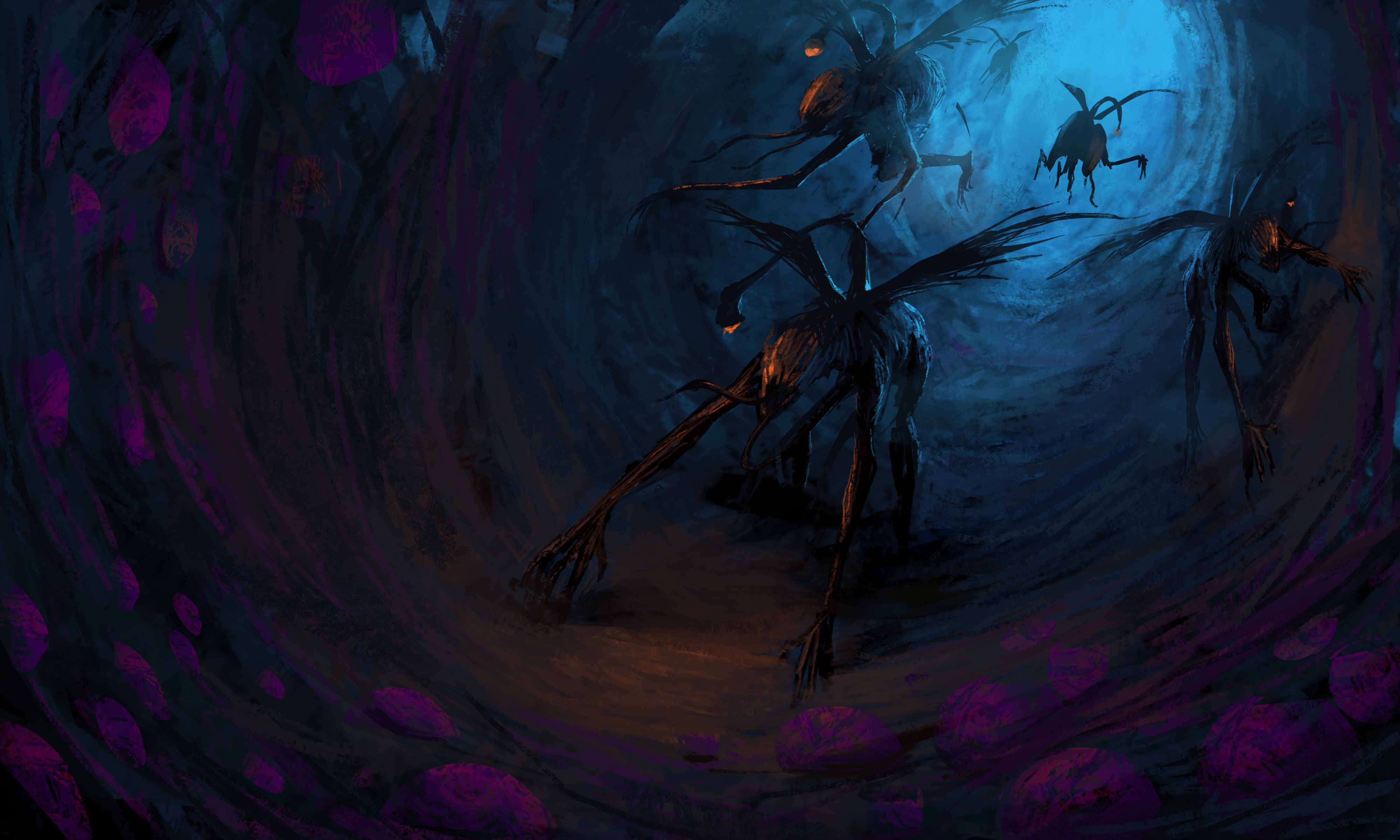 4K Ultra HD Dark Creatures Emerging from the Abyss