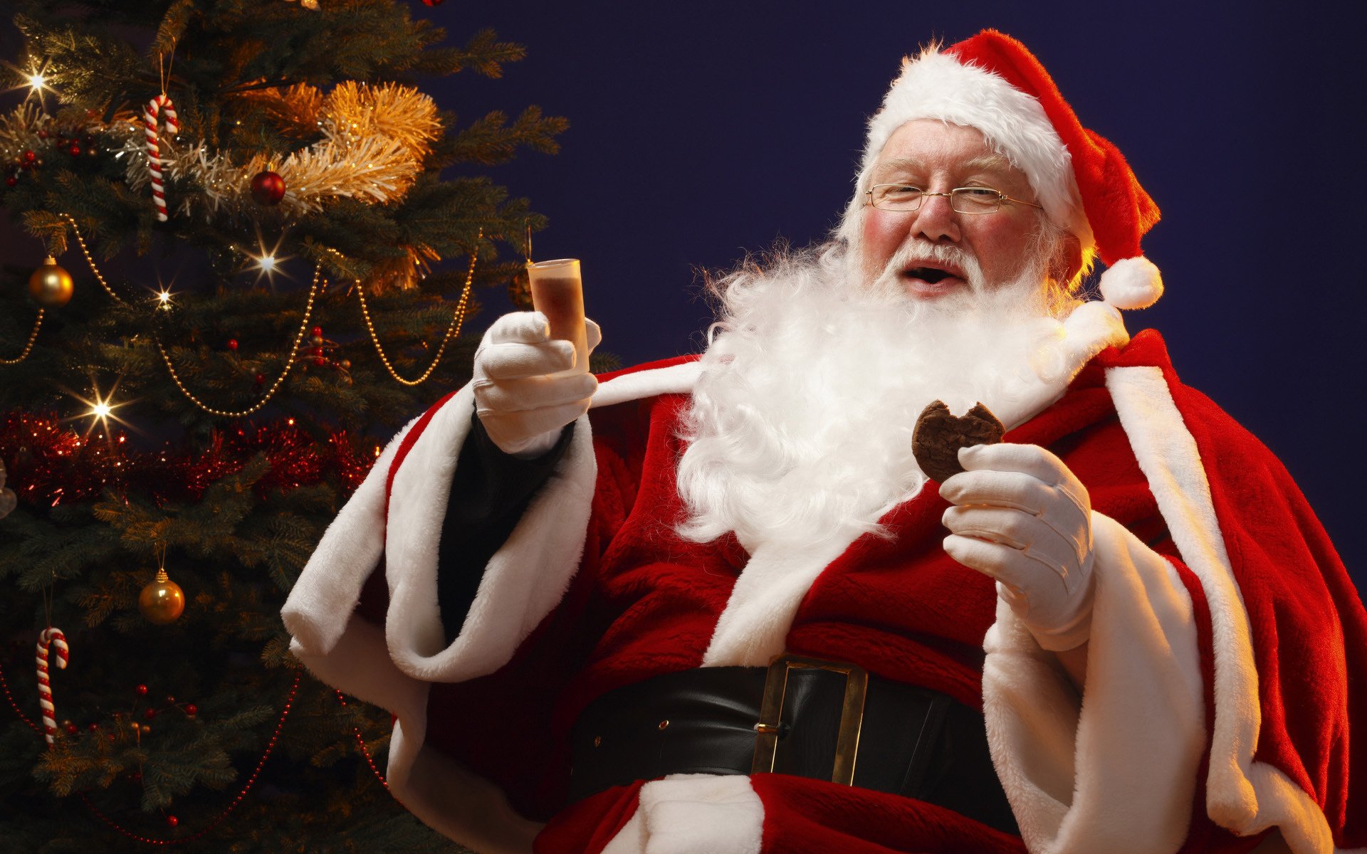 Festive Santa: Joyful Holiday HD Wallpaper