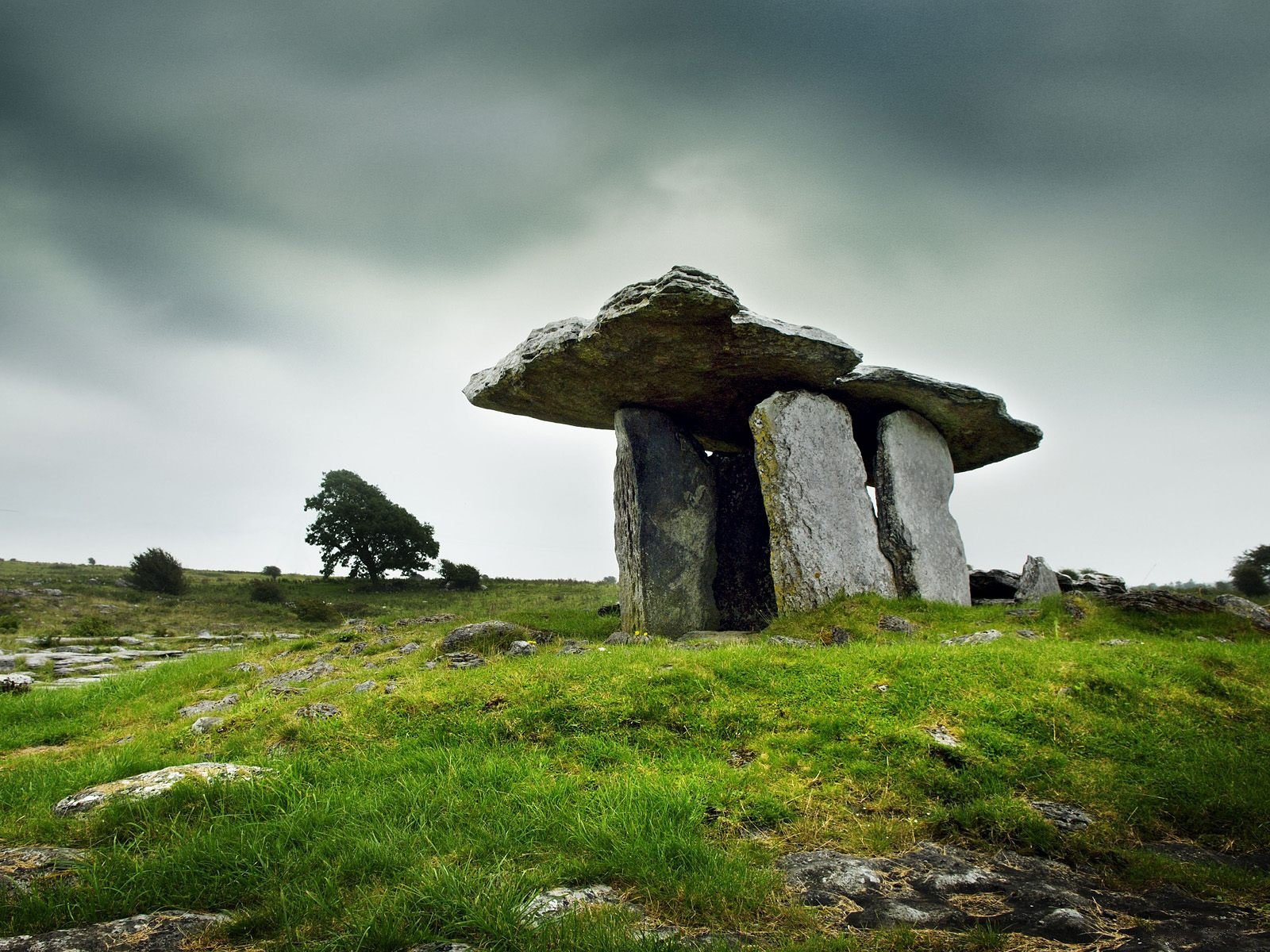 Download Poulnabrone Dolmen Ireland Nature Rock Wallpaper