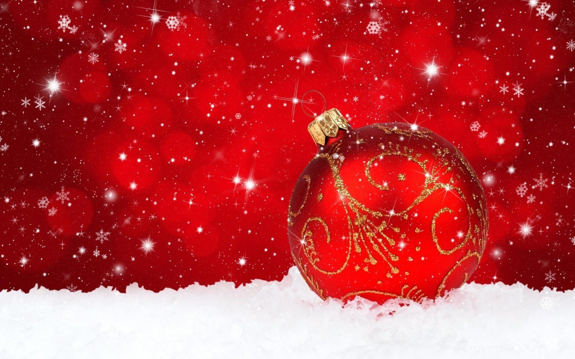 Stunning Red Christmas Ornament HD Wallpaper