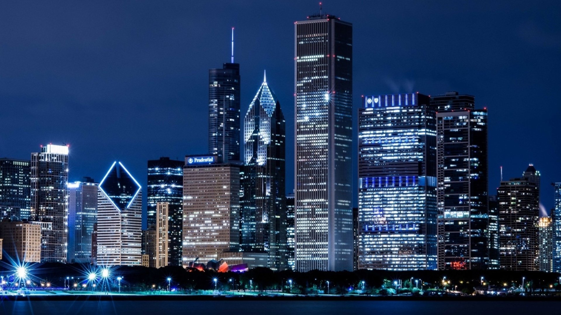 Chicago Nights: HD Man-Made Skyline Wallpaper | 1920x1080 | Wallpaper Abyss