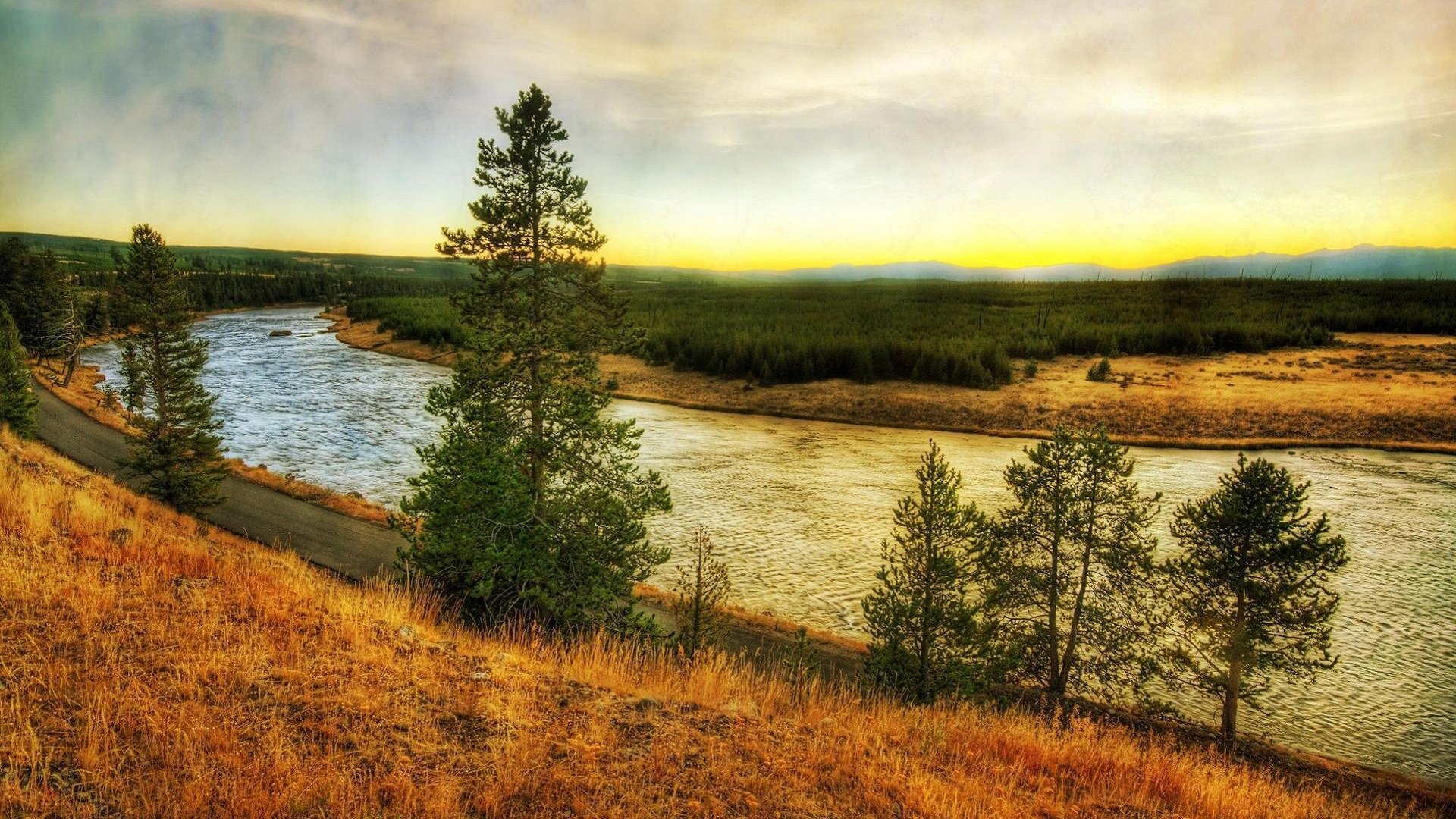 HDR Landscape: Serene River Road and Nature's Embrace – Stunning HD ...